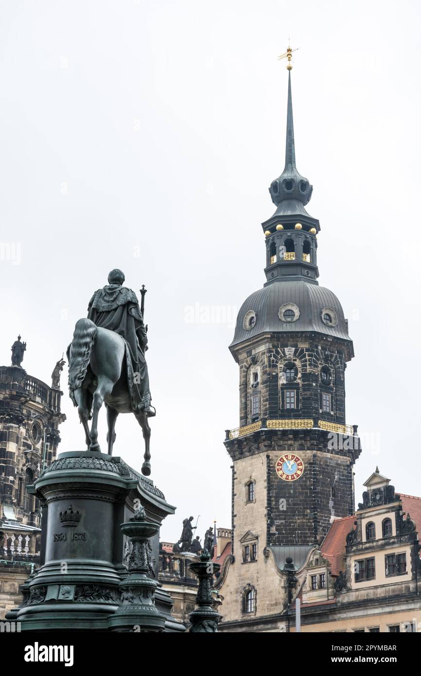 King John Memorial (built 1889 by Johannes Schilling) in Dresden Stock ...