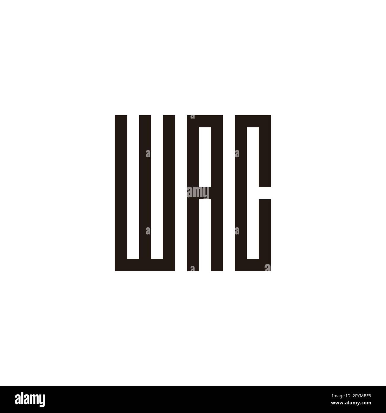 Letter W, A and C square, rectangles geometric symbol simple logo ...