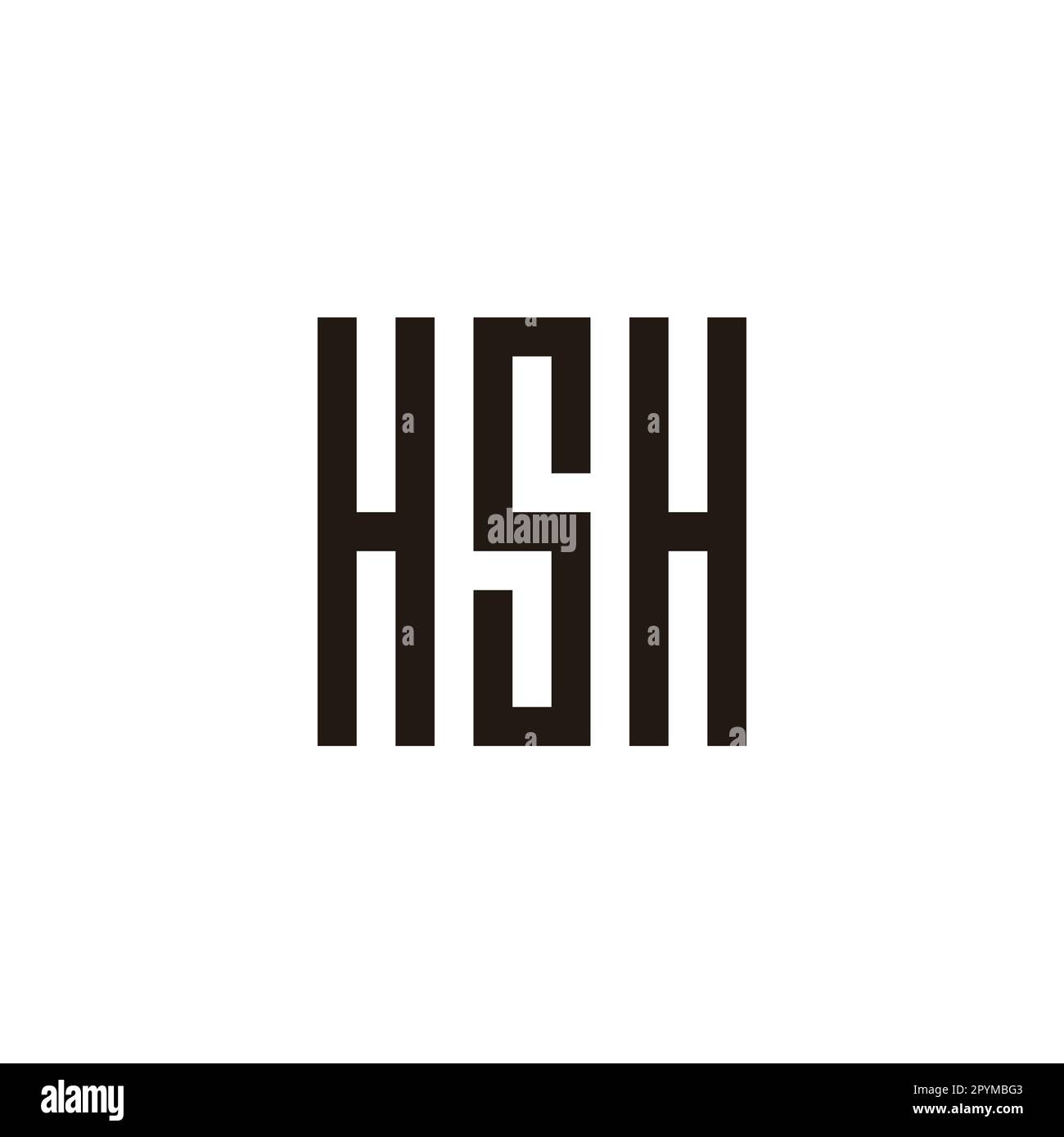 Letter H, S and H square, rectangles geometric symbol simple logo ...