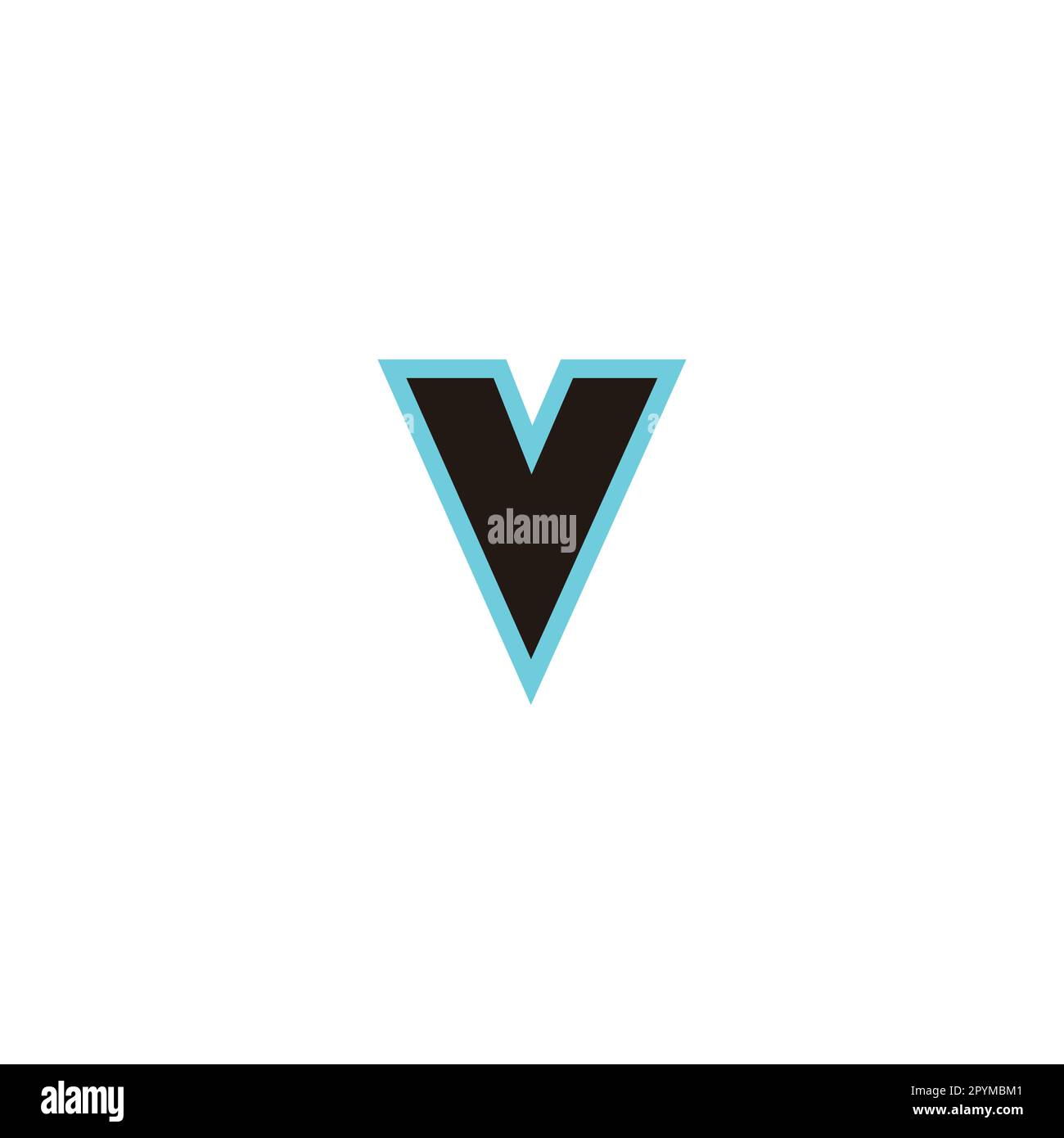 Letter V neon, blue geometric symbol simple logo vector Stock Vector ...