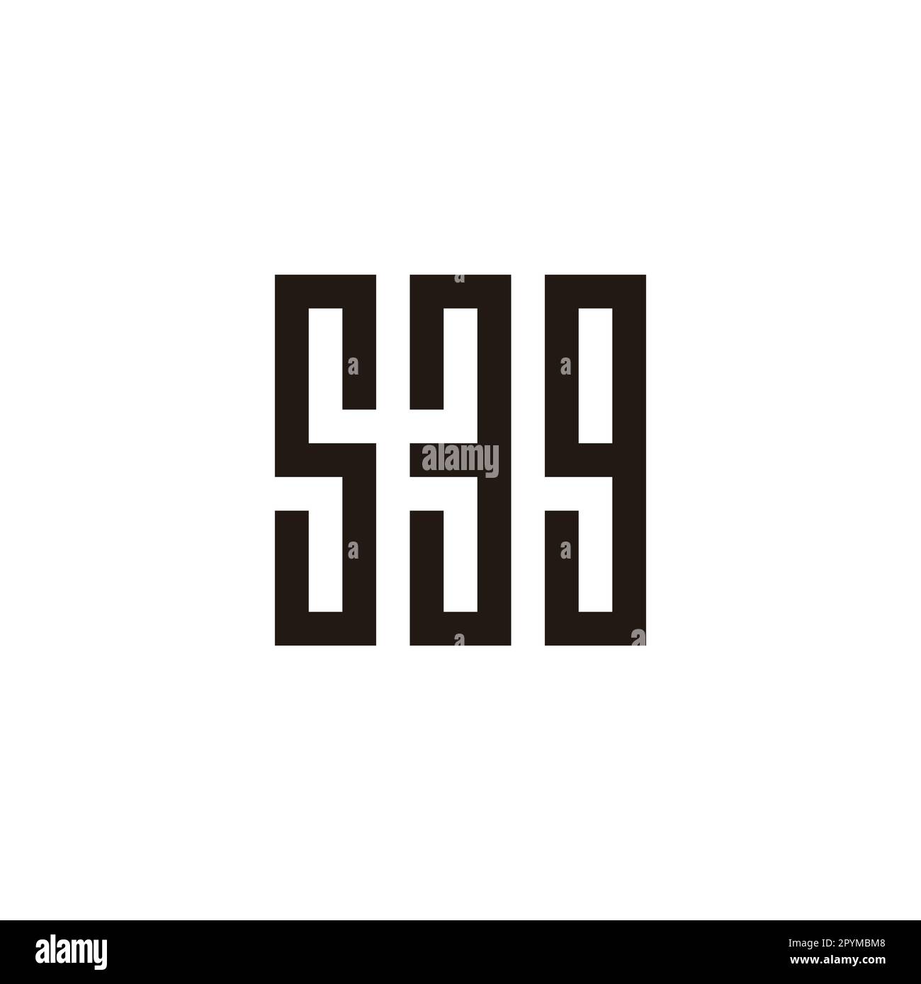 Number 5, 3 and 9 square, rectangles geometric symbol simple logo ...