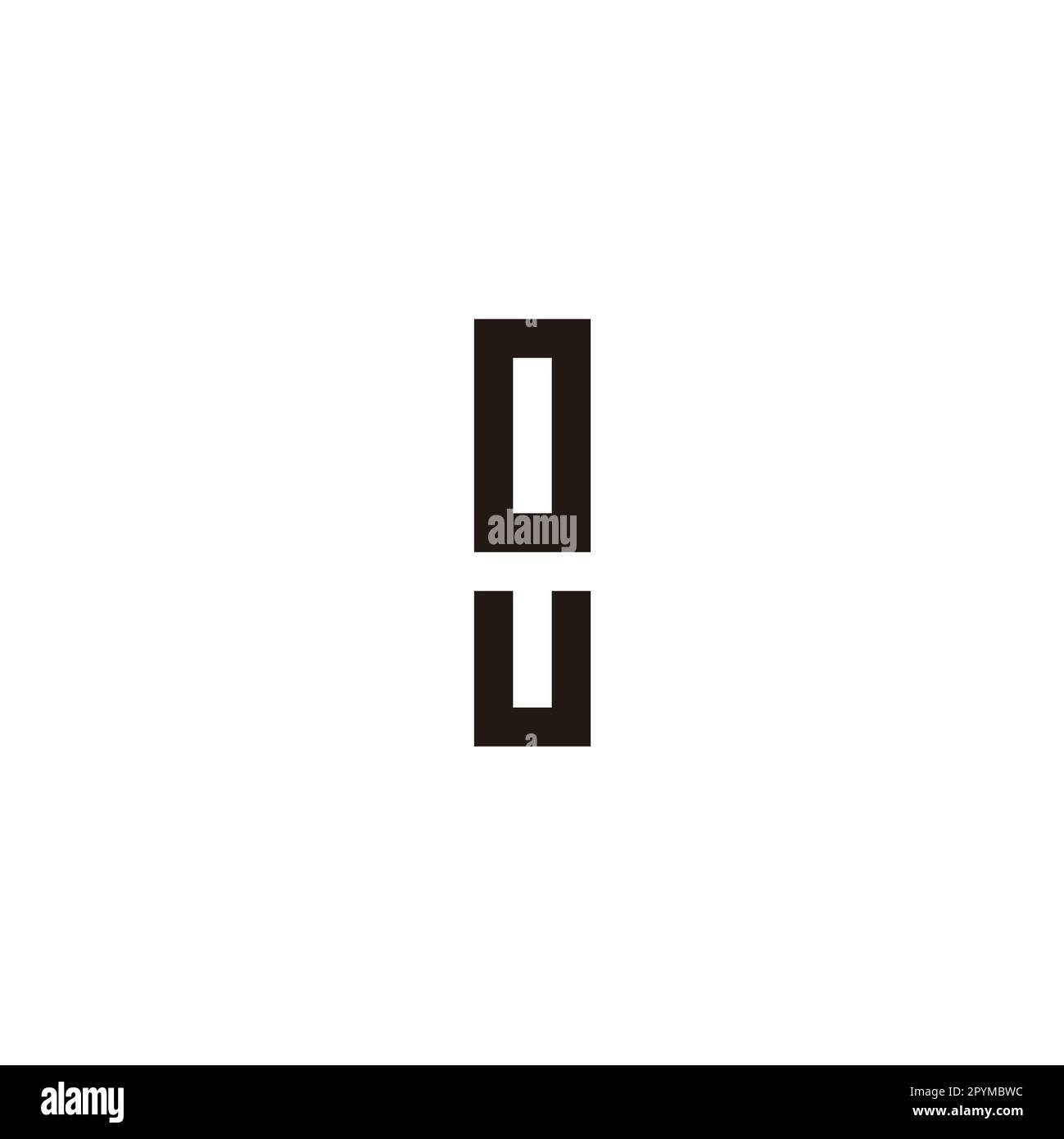 Letter o, g and U rectangle geometric symbol simple logo vector Stock ...