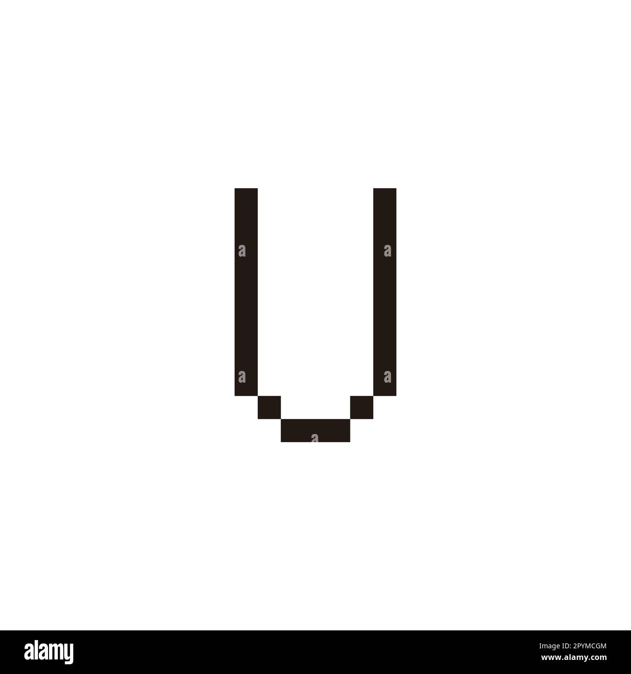 Letter U pixel geometric symbol simple logo vector Stock Vector Image ...