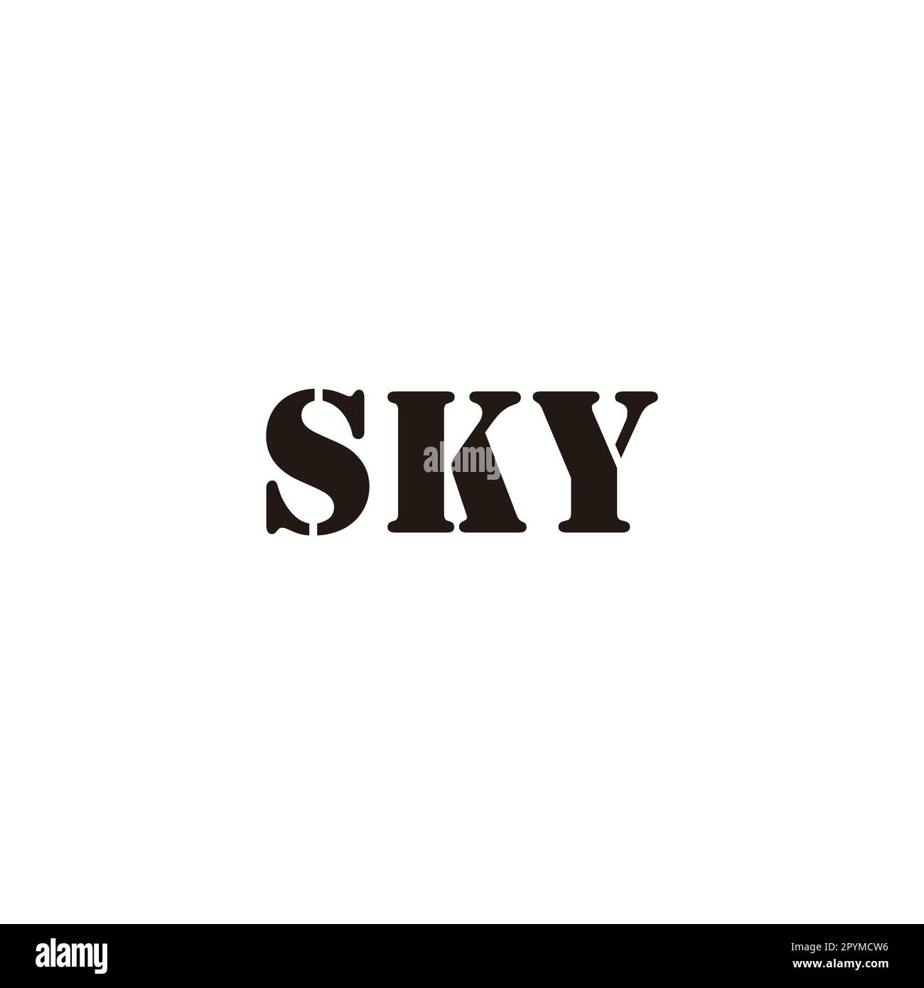 Text, "SKY", geometric symbol simple logo vector Stock Vector Image ...