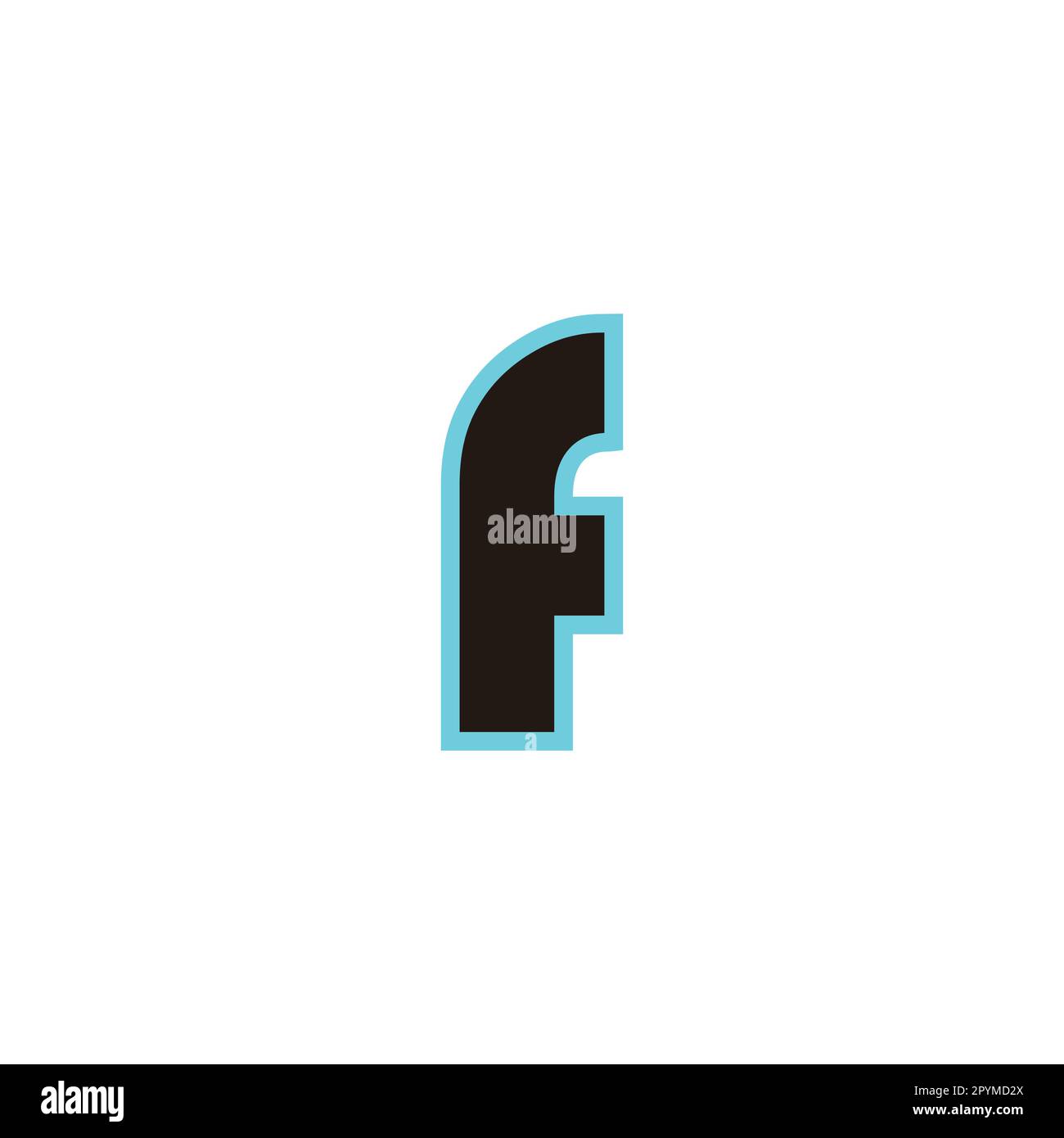 Letter F blue neon geometric symbol simple logo vector Stock Vector ...