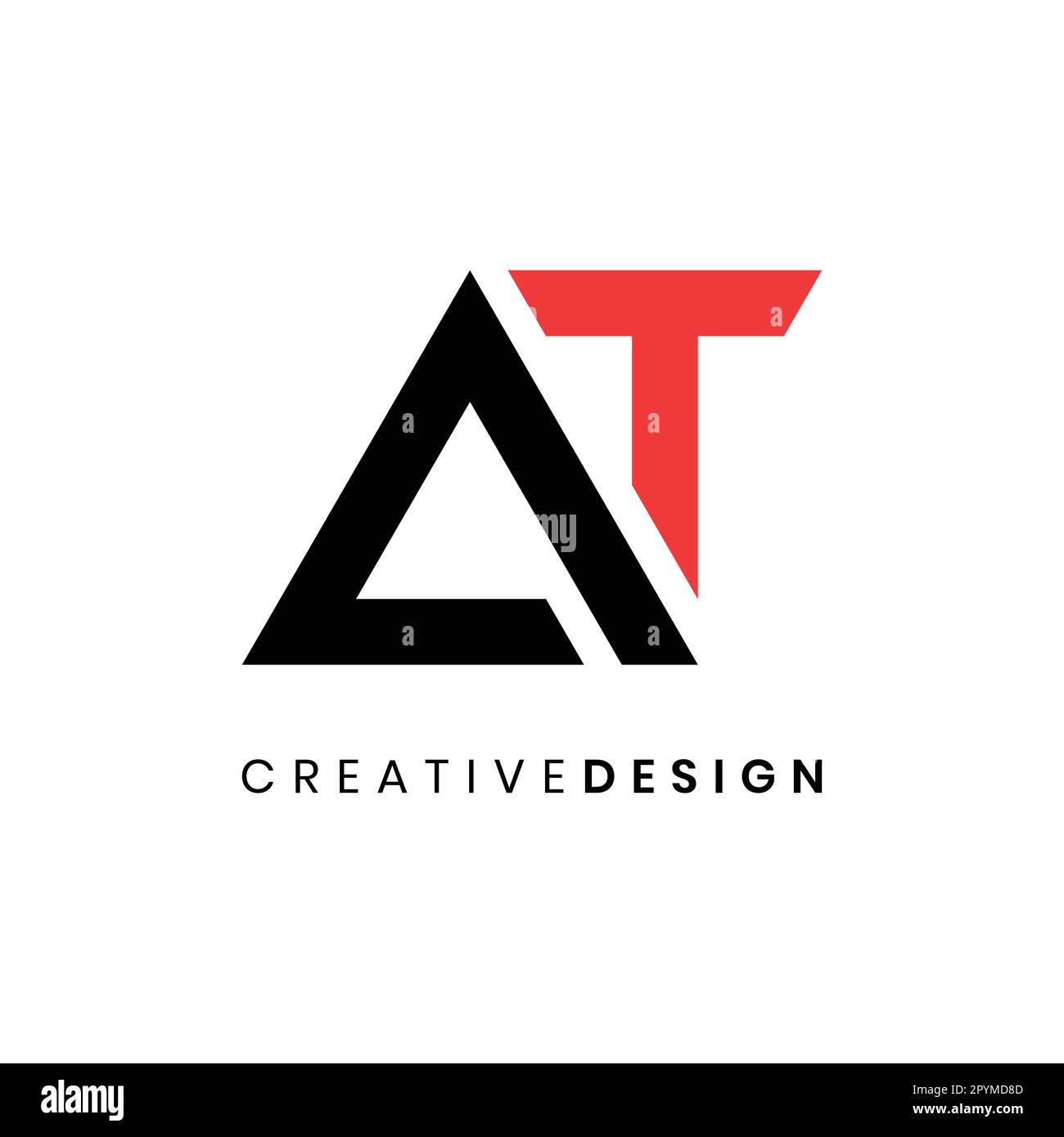 Modern abstract letter AT logo design vector Stock Vector Image & Art ...