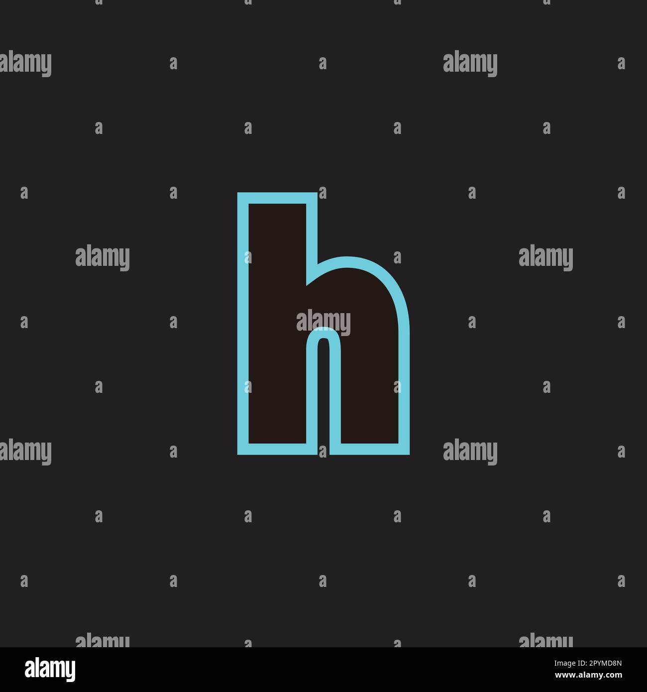 Letter h neon, blue geometric symbol simple logo vector Stock Vector ...