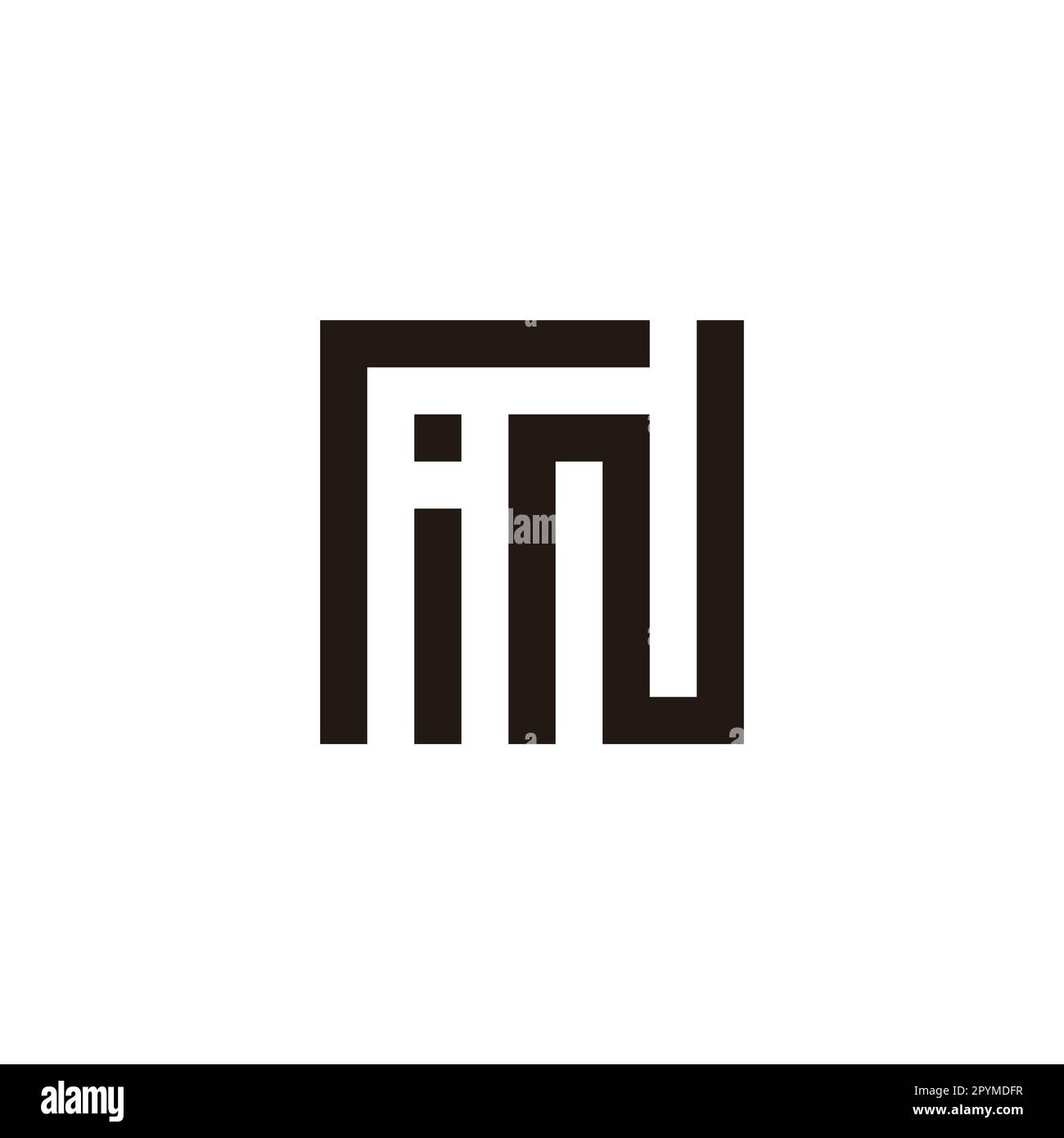 Letter r, i and N square geometric symbol simple logo vector Stock ...