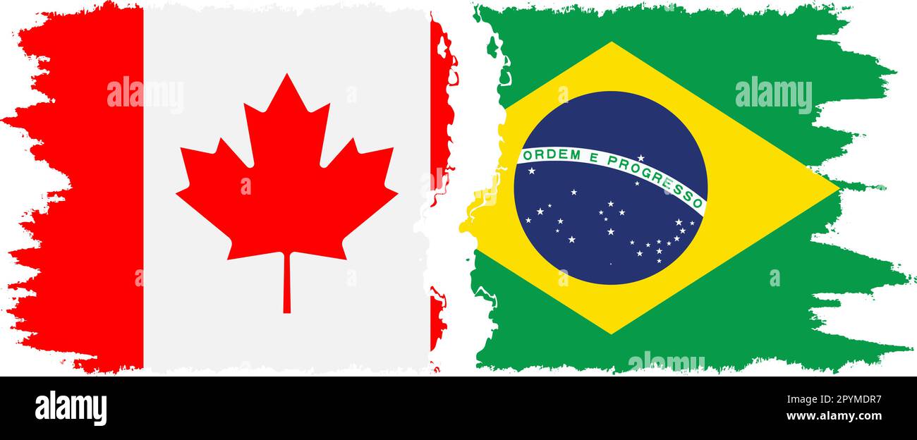 Brazil and Canada grunge flags connection, vector Stock Vector Image ...