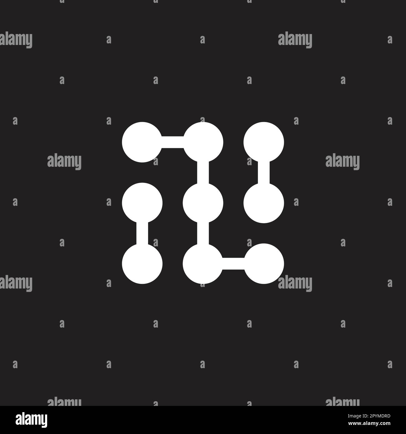 Letter N molecules, square, science geometric symbol simple logo vector ...