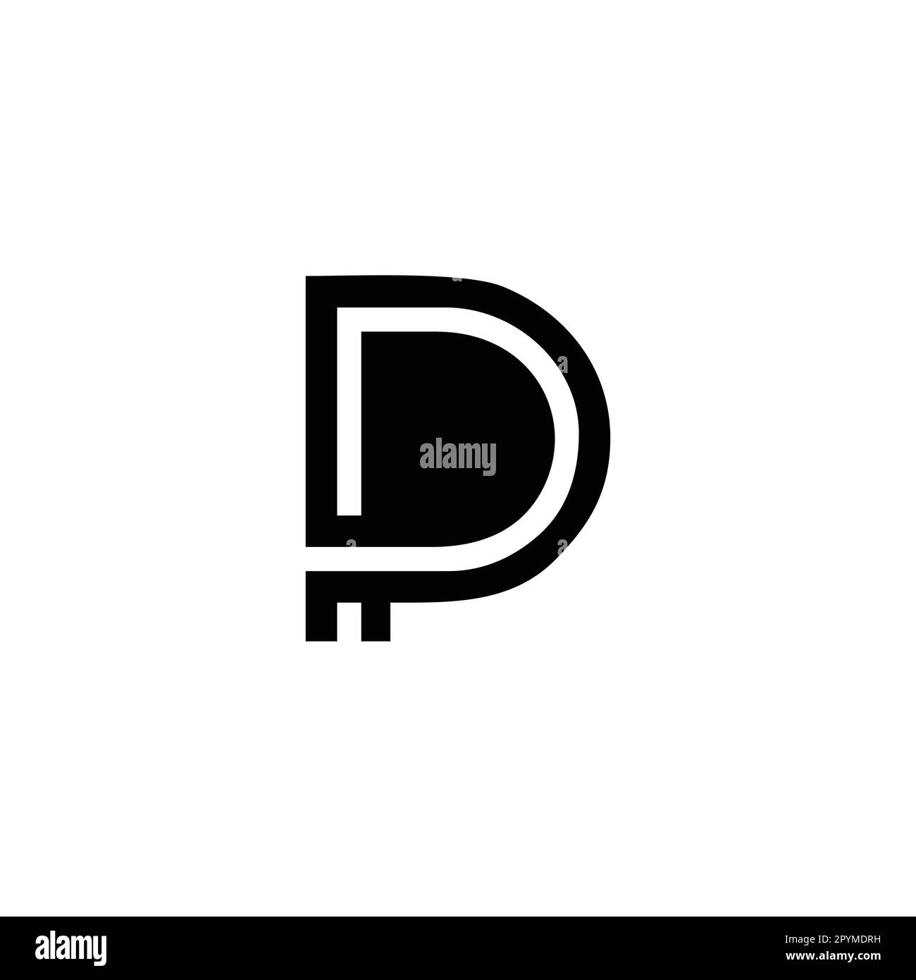 Letter linear geometric symbol Black and White Stock Photos & Images ...