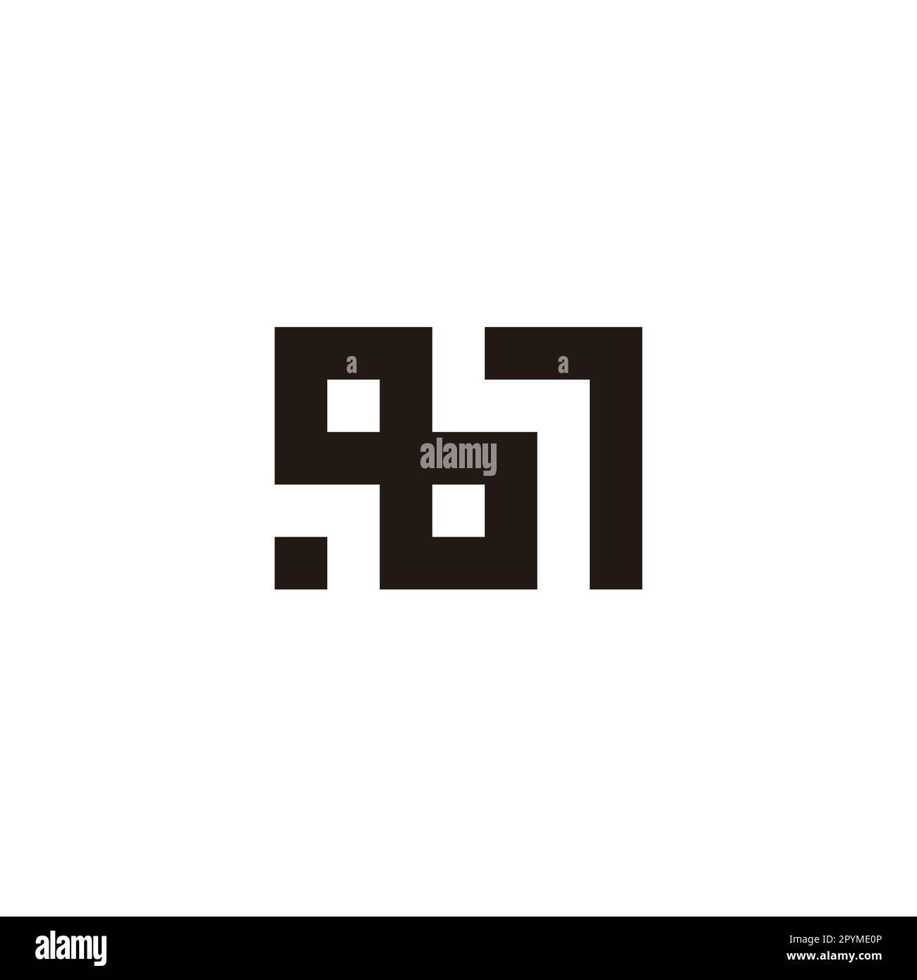 Number 8 and 7 square geometric symbol simple logo vector Stock Vector ...