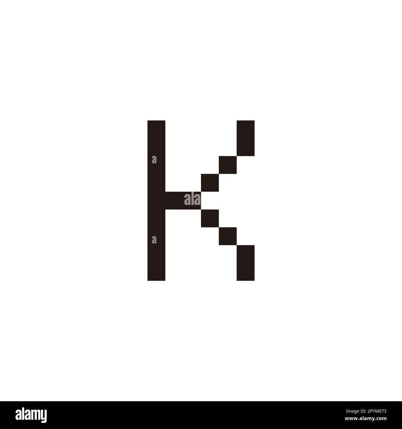 Letter K pixels geometric symbol simple logo vector Stock Vector Image ...