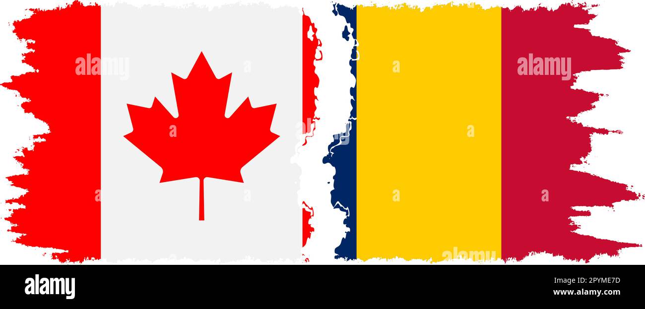 Chad and Canada grunge flags connection, vector Stock Vector Image ...