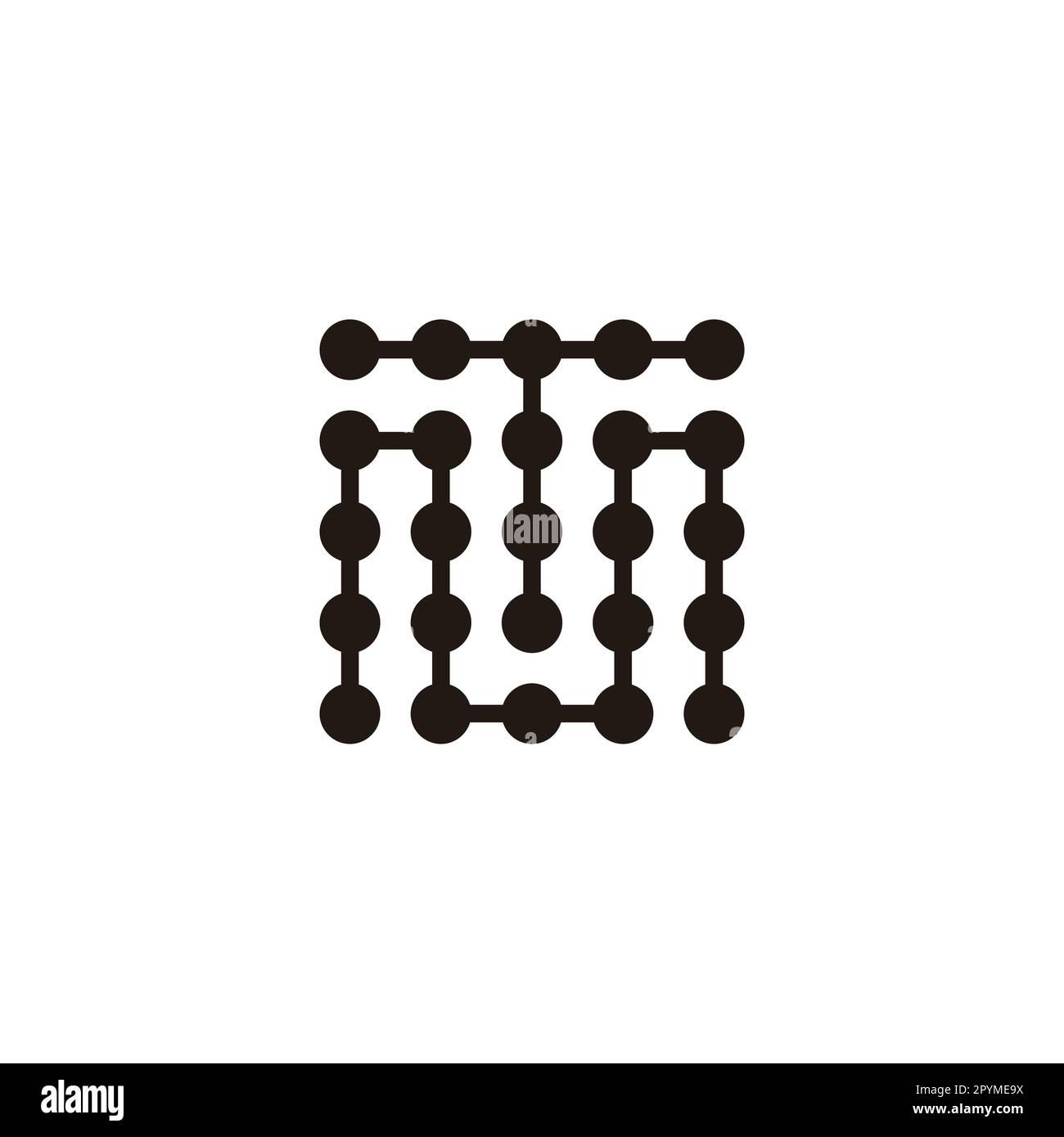 Letter M and T square molecules geometric symbol simple logo vector ...