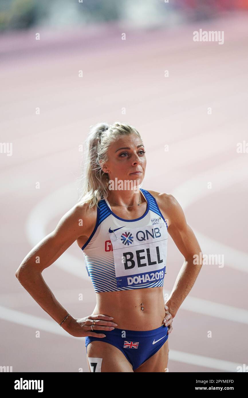 Alexandra Bell running the 800m at the 2019 World Athletics ...
