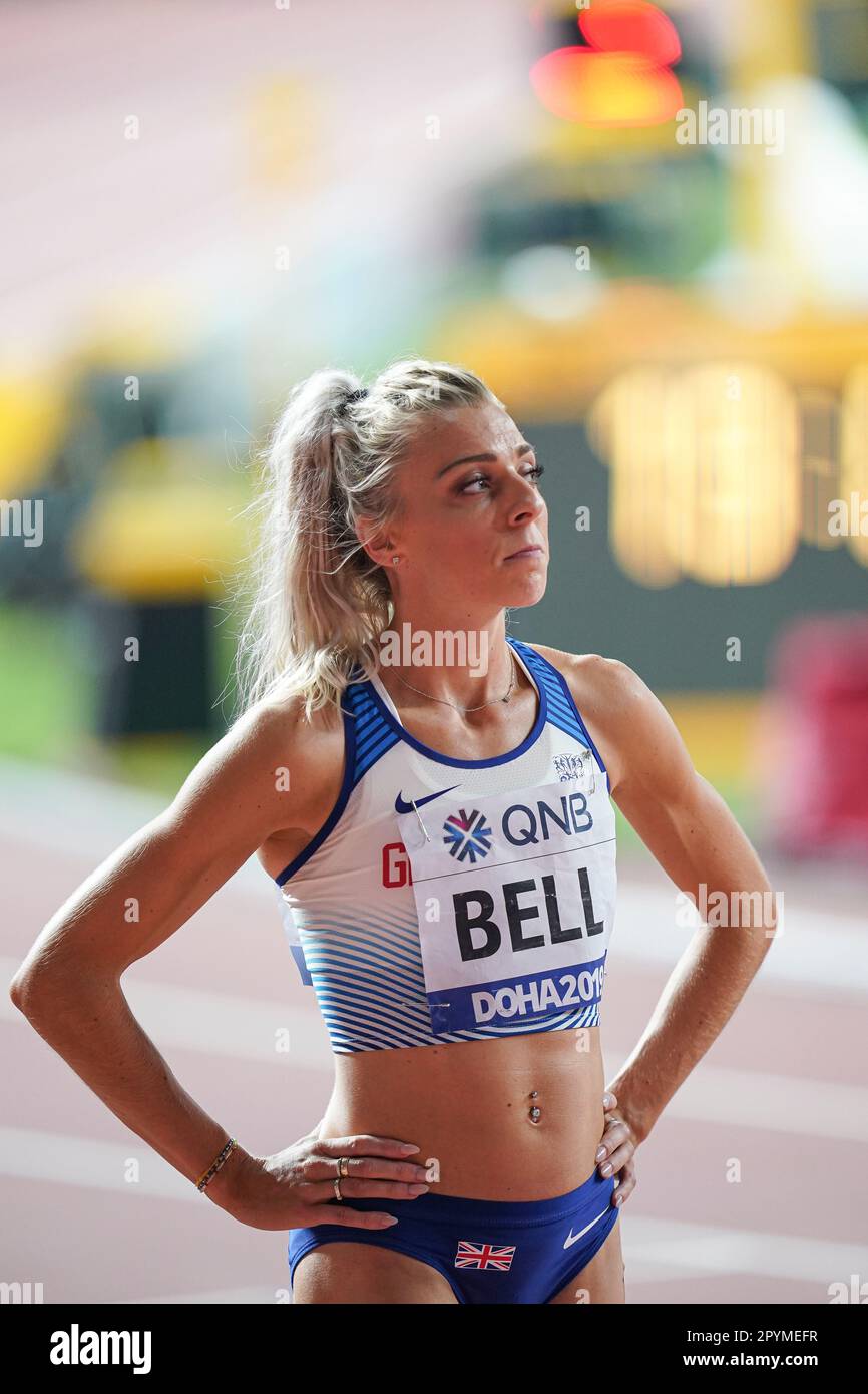 Alexandra Bell running the 800m at the 2019 World Athletics ...
