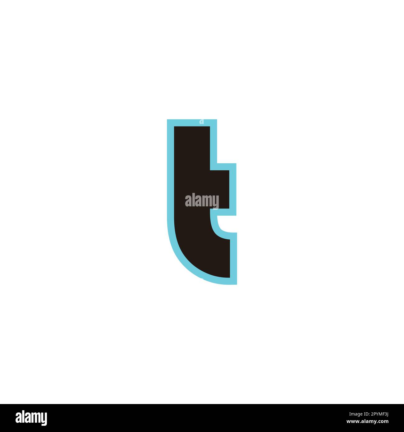 Letter t neon, blue geometric symbol simple logo vector Stock Vector ...