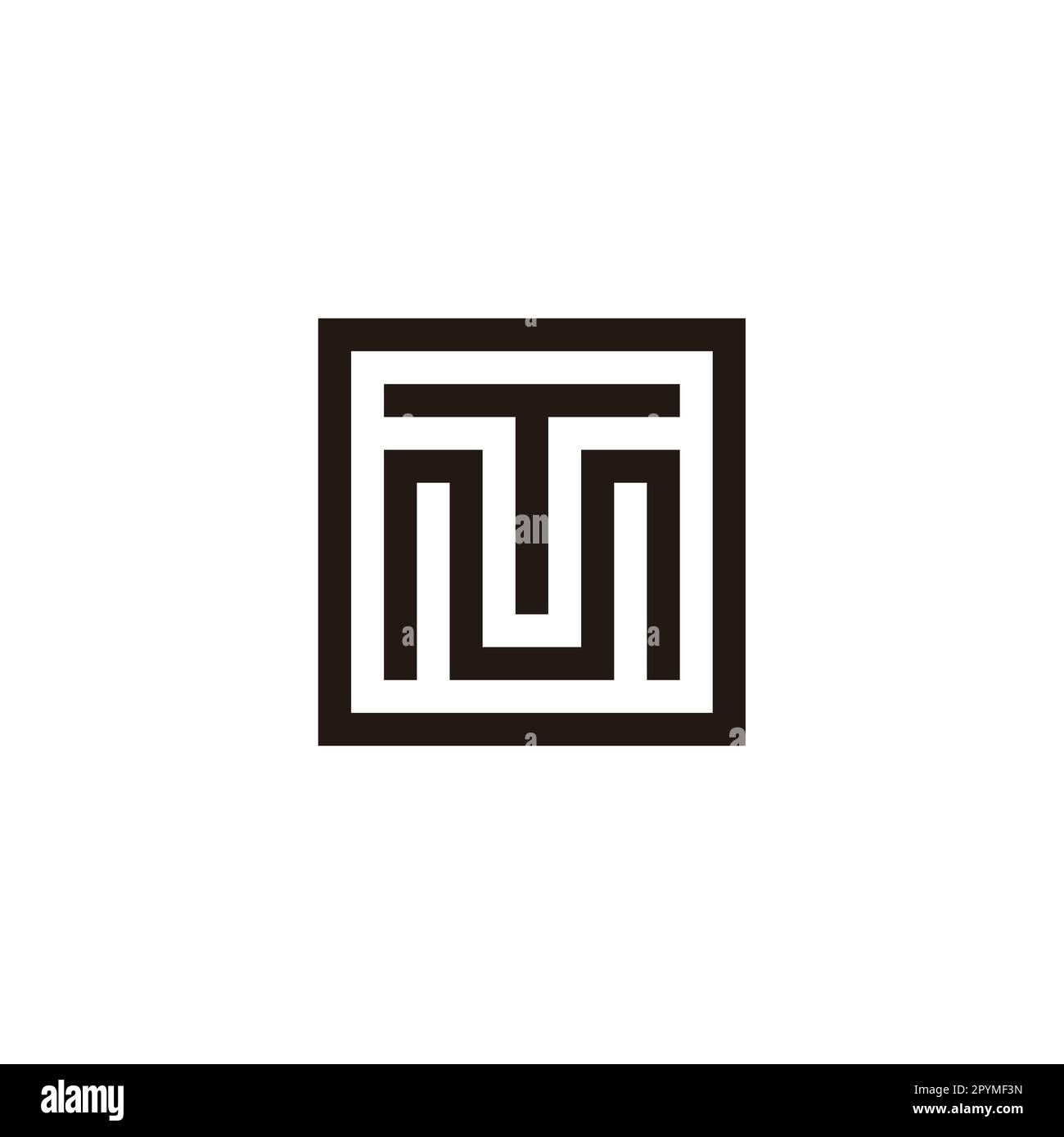 Letter T and M in O square geometric symbol simple logo vector Stock ...