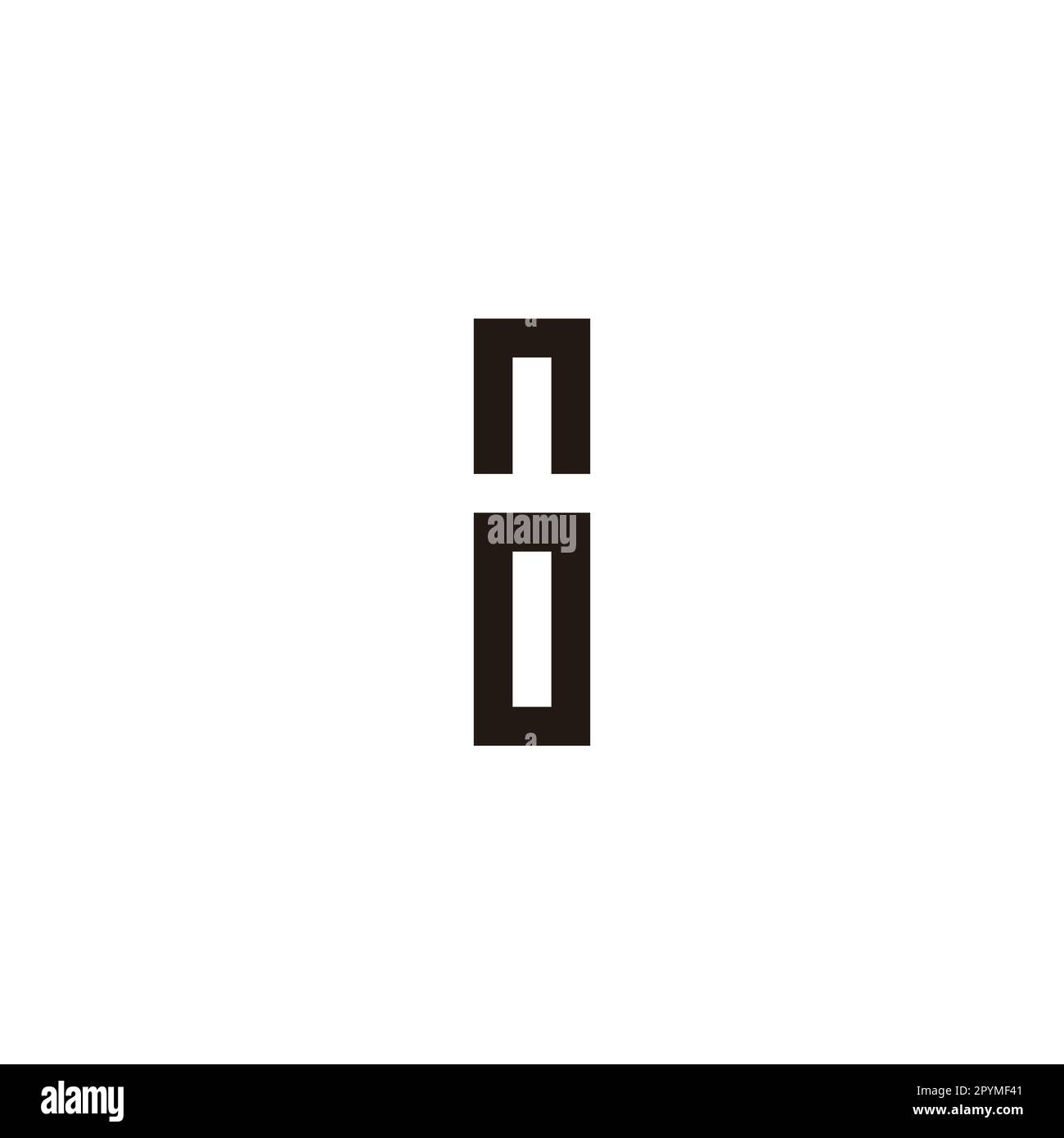 Letter o and a rectangle geometric symbol simple logo vector Stock ...