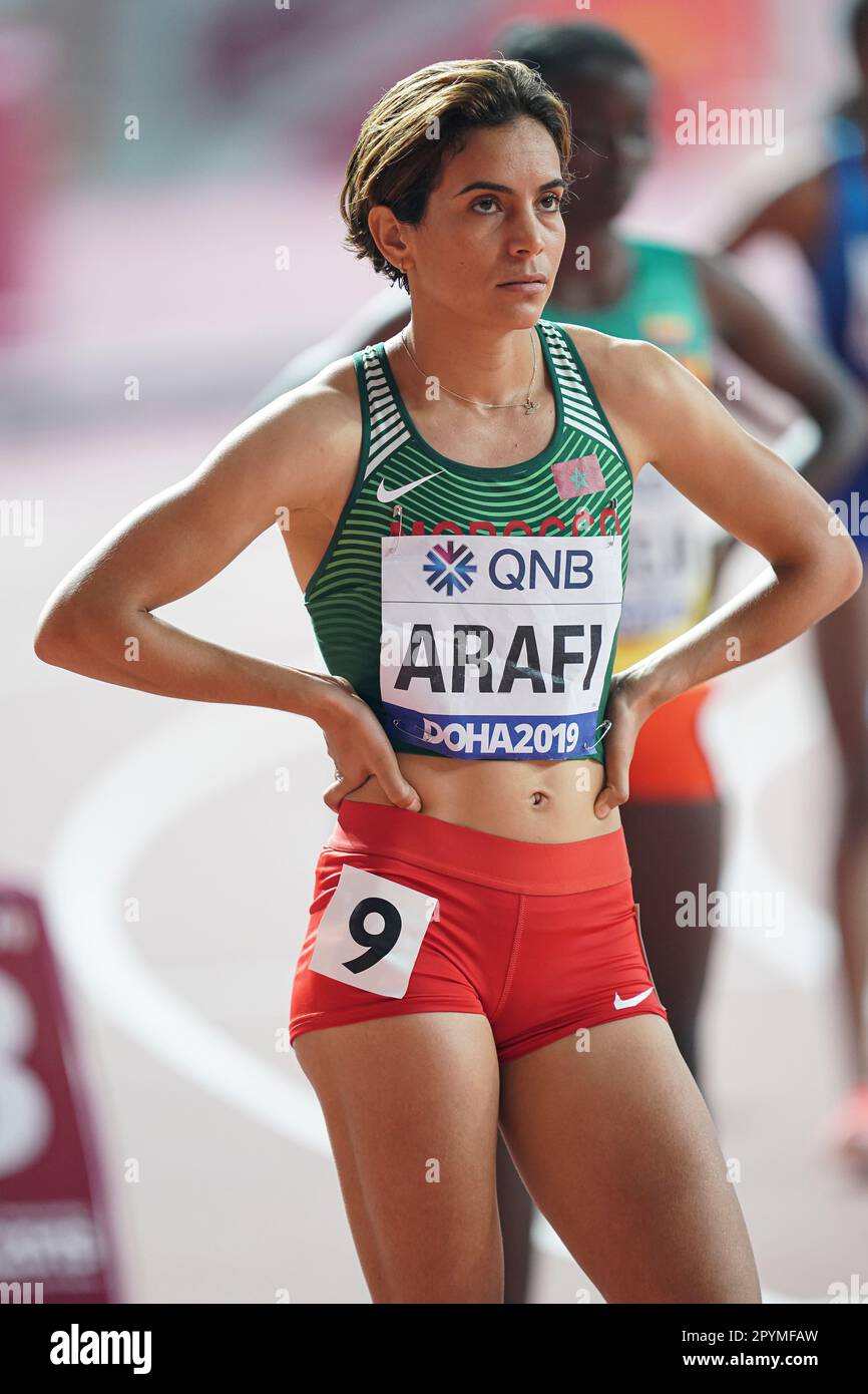 Rababe Arafi running the 800m at the 2019 World Athletics Championships in Doha Stock Photo - Alamy
