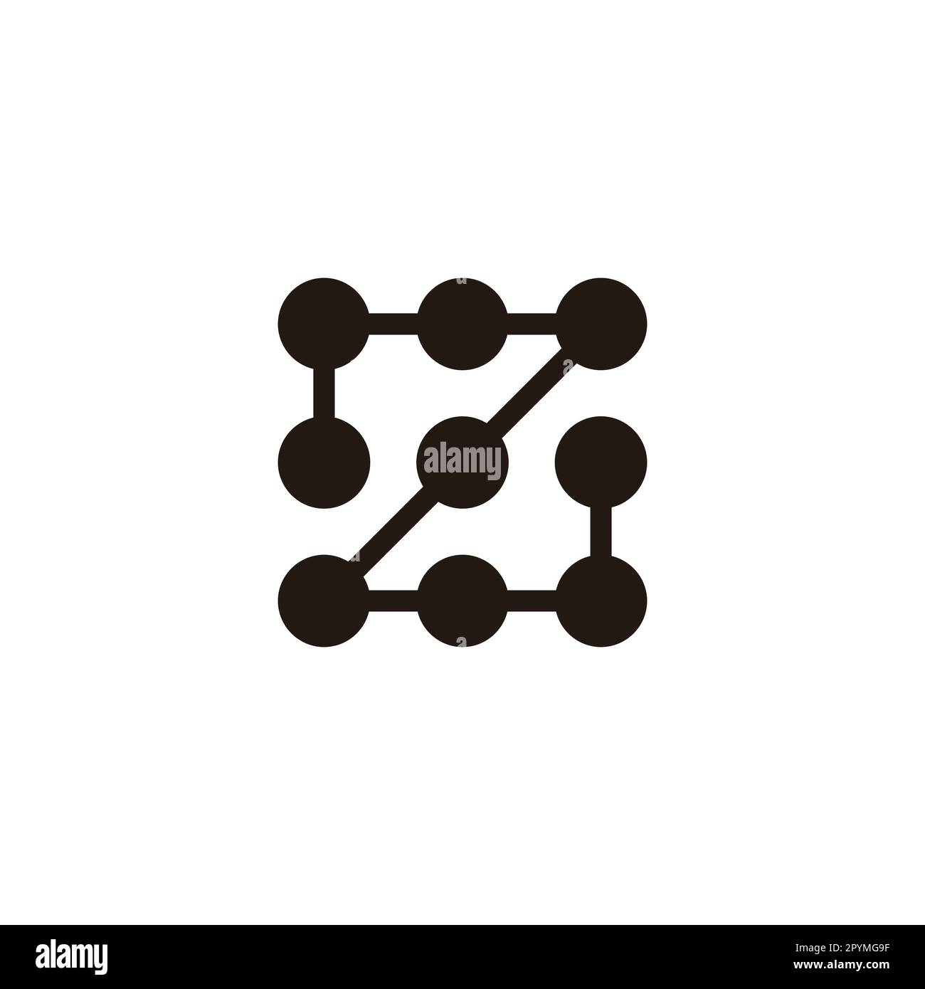 Letter Z square molecules, round geometric symbol simple logo vector ...