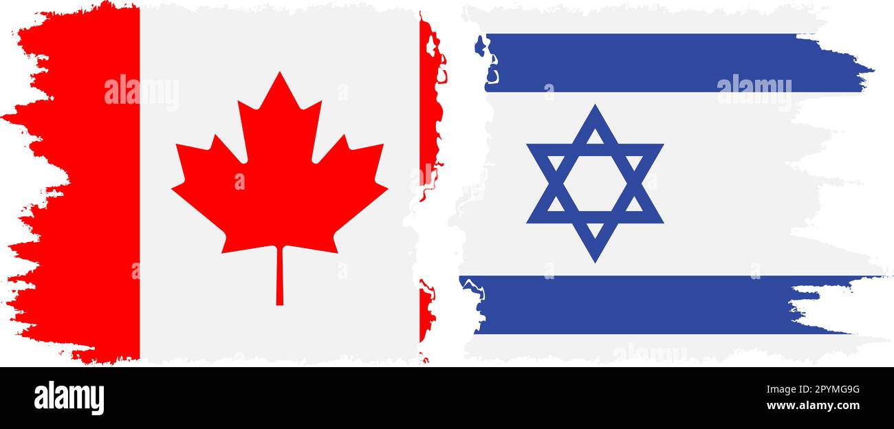 Israel and Canada grunge flags connection, vector Stock Vector Image ...