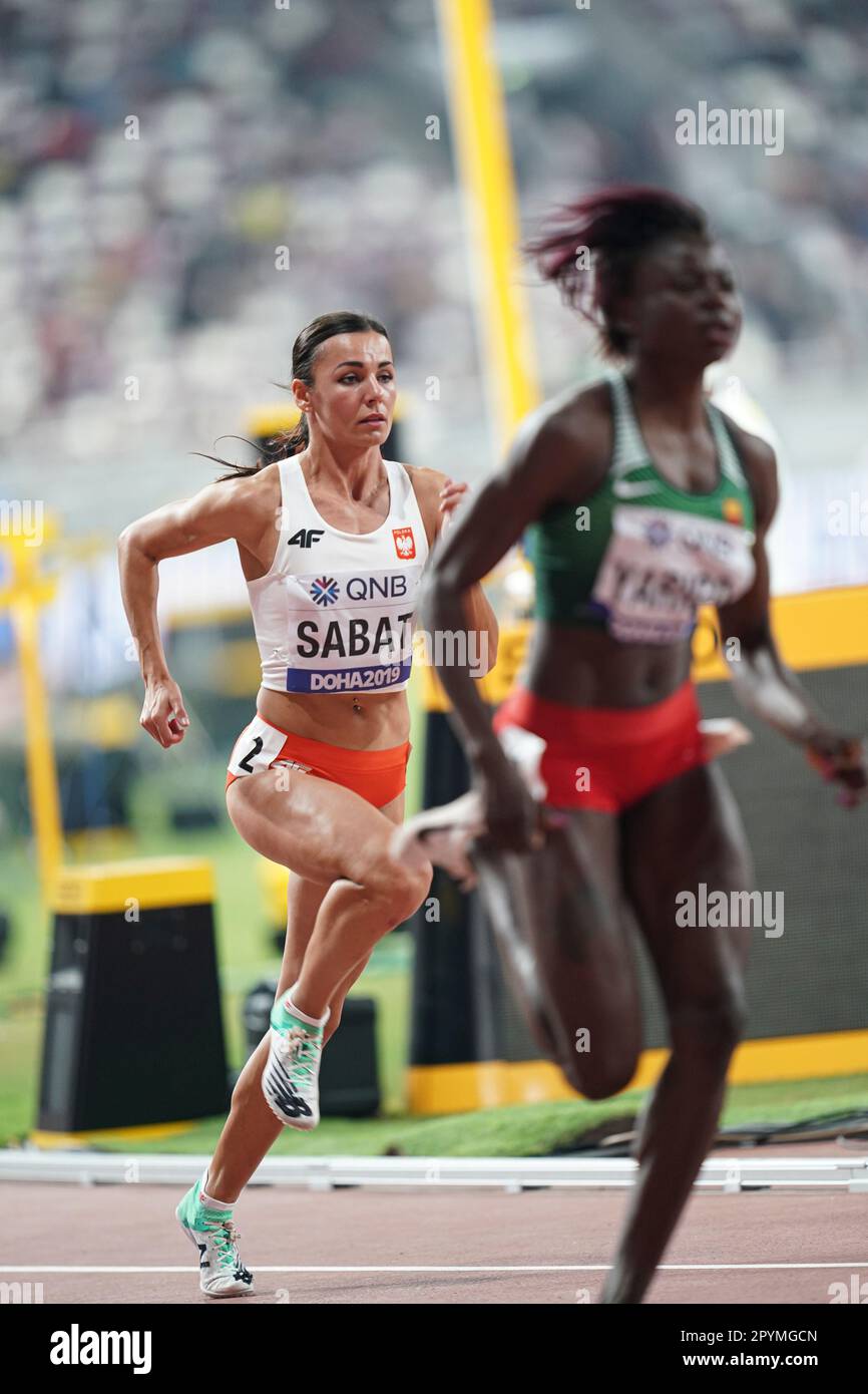 Anna Sabat running the 800m at the 2019 World Athletics Championships ...