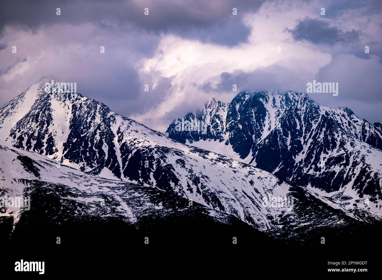 Cloudy winter landscape of the Tatra Mountains, Slovakia. Mount ...