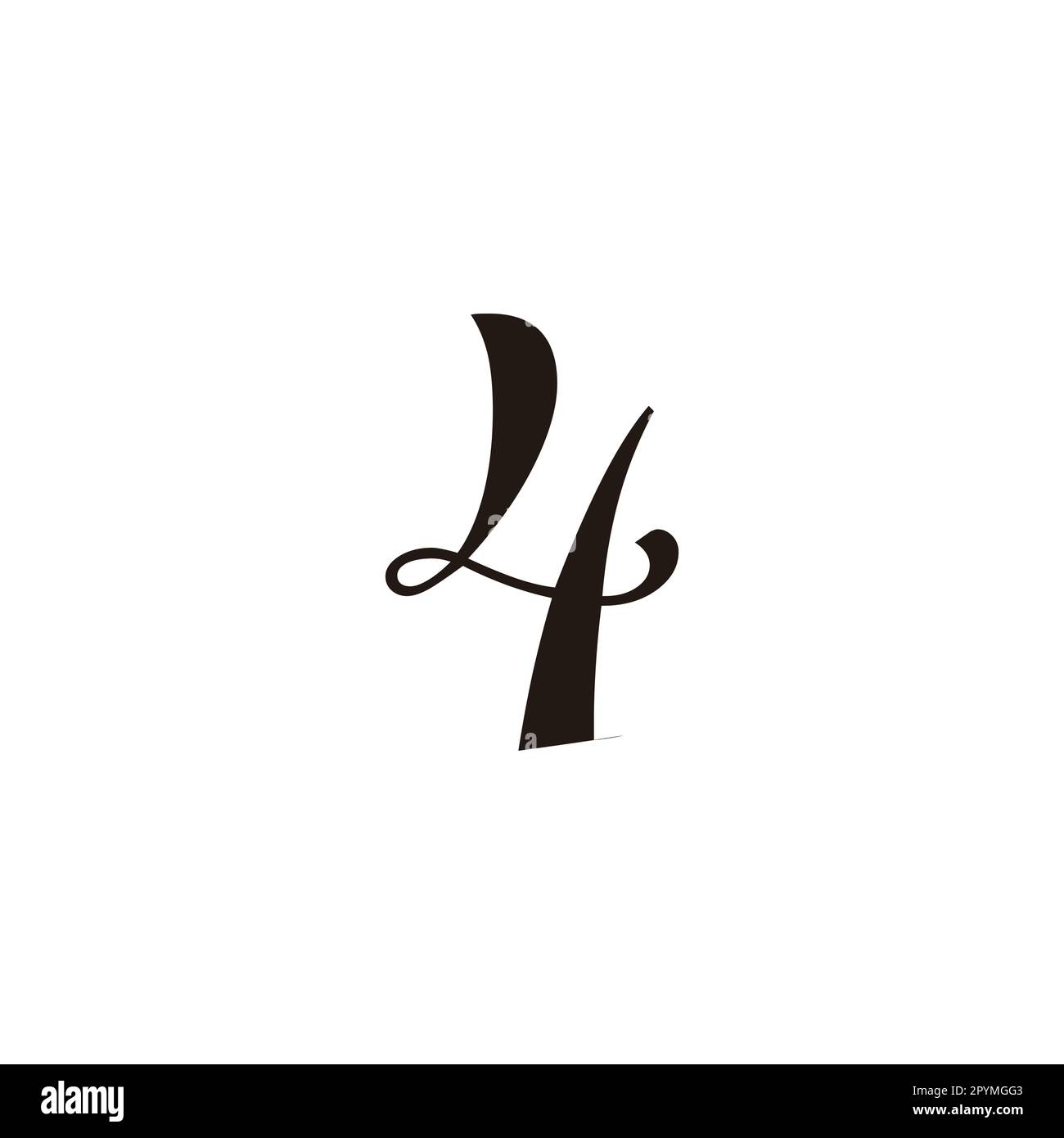 Number 4 letter L geometric symbol simple logo vector Stock Vector ...