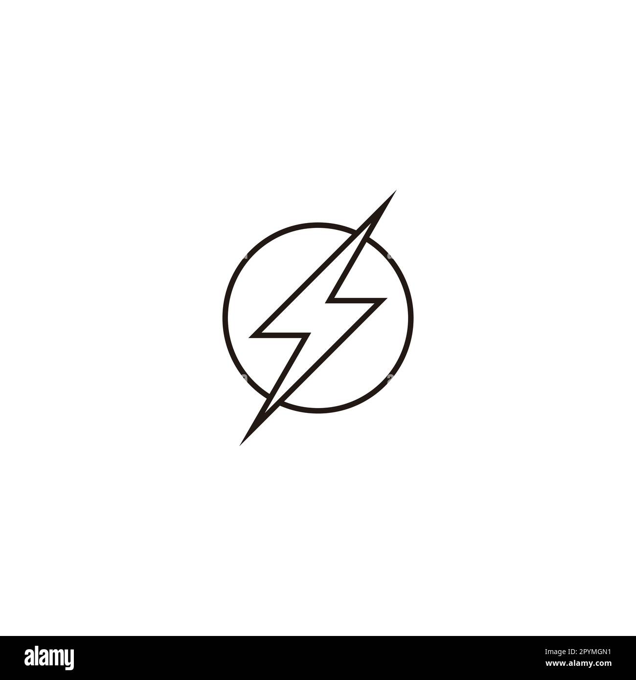 Lightning, circle, lines geometric symbol simple logo vector Stock ...