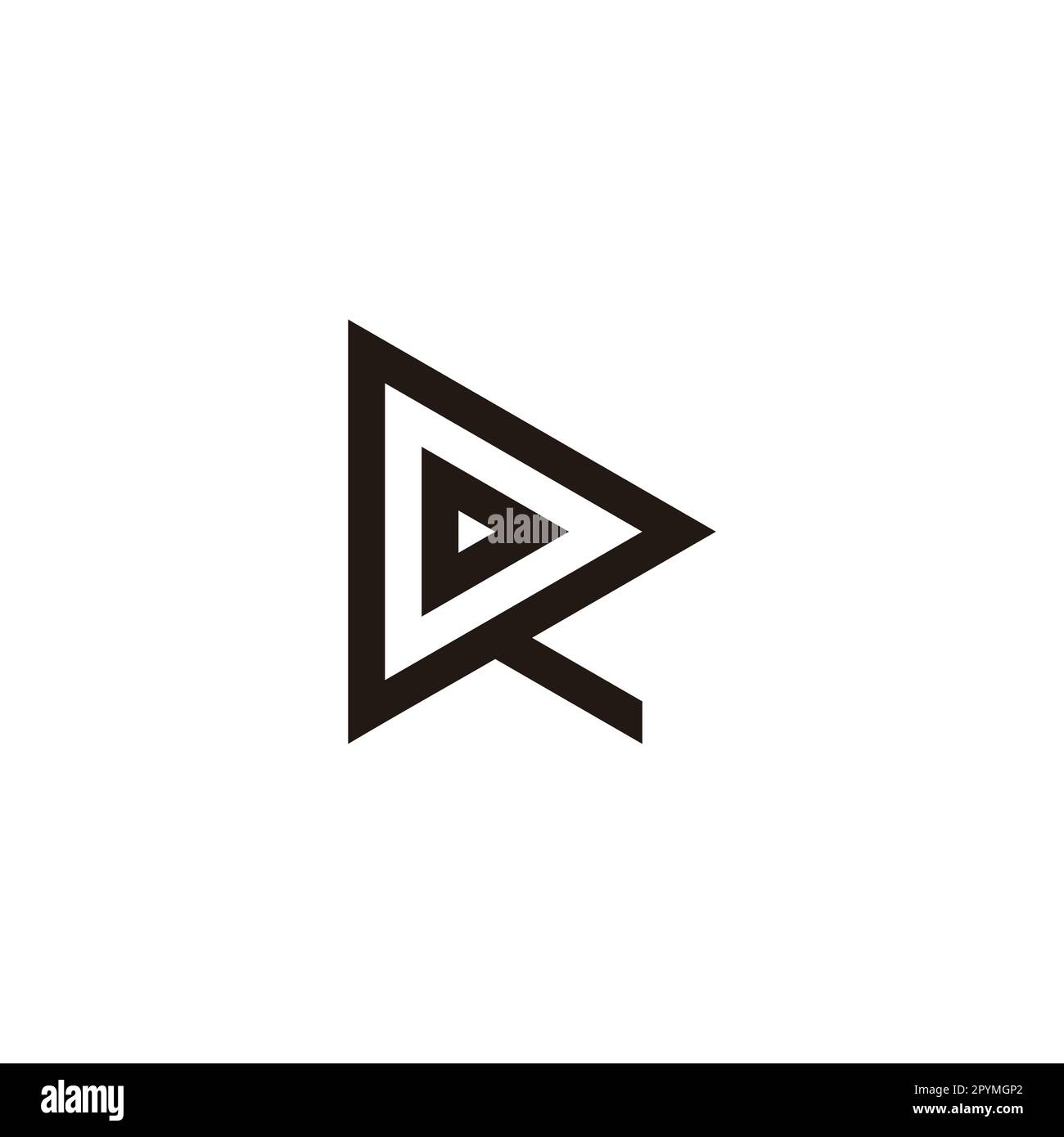 Letter D in R triangle geometric symbol simple logo vector Stock Vector ...