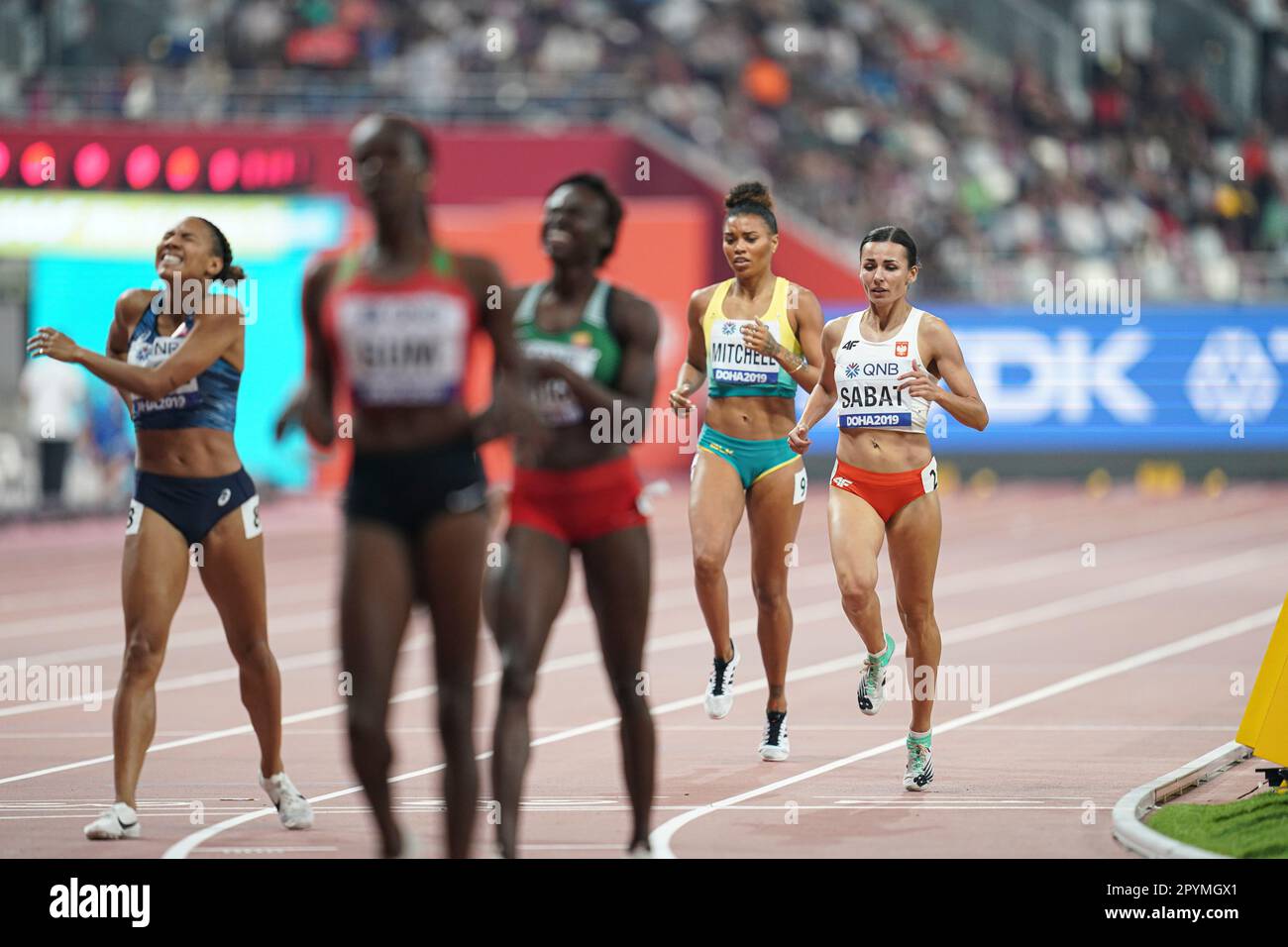 Anna Sabat running the 800m at the 2019 World Athletics Championships ...