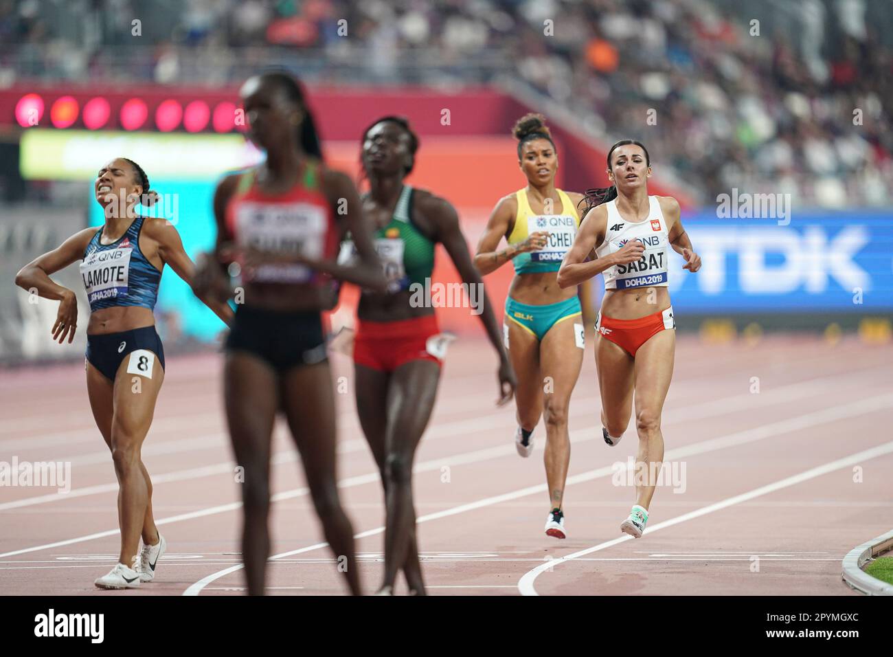 Anna Sabat running the 800m at the 2019 World Athletics Championships ...