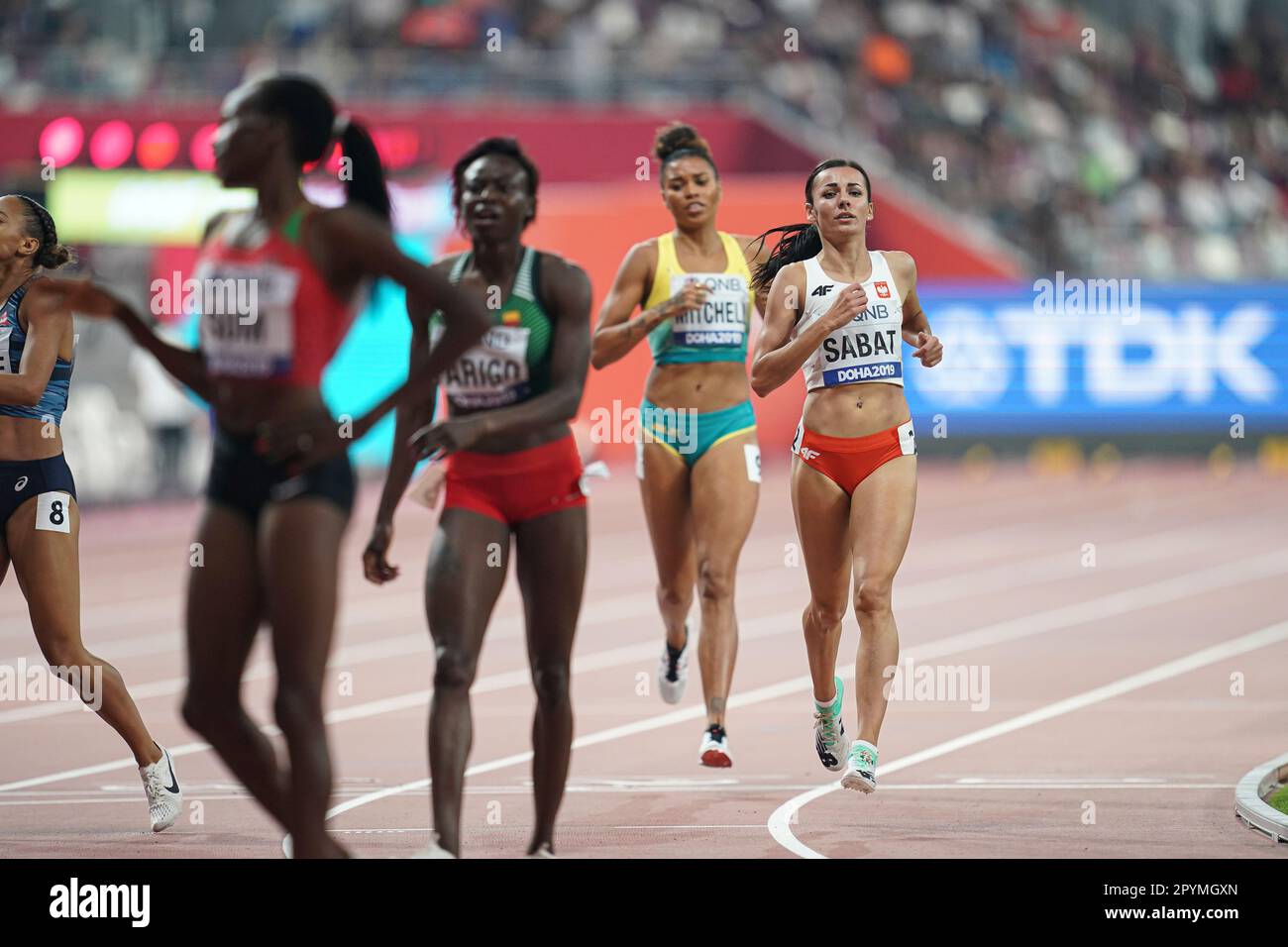 Anna Sabat running the 800m at the 2019 World Athletics Championships ...