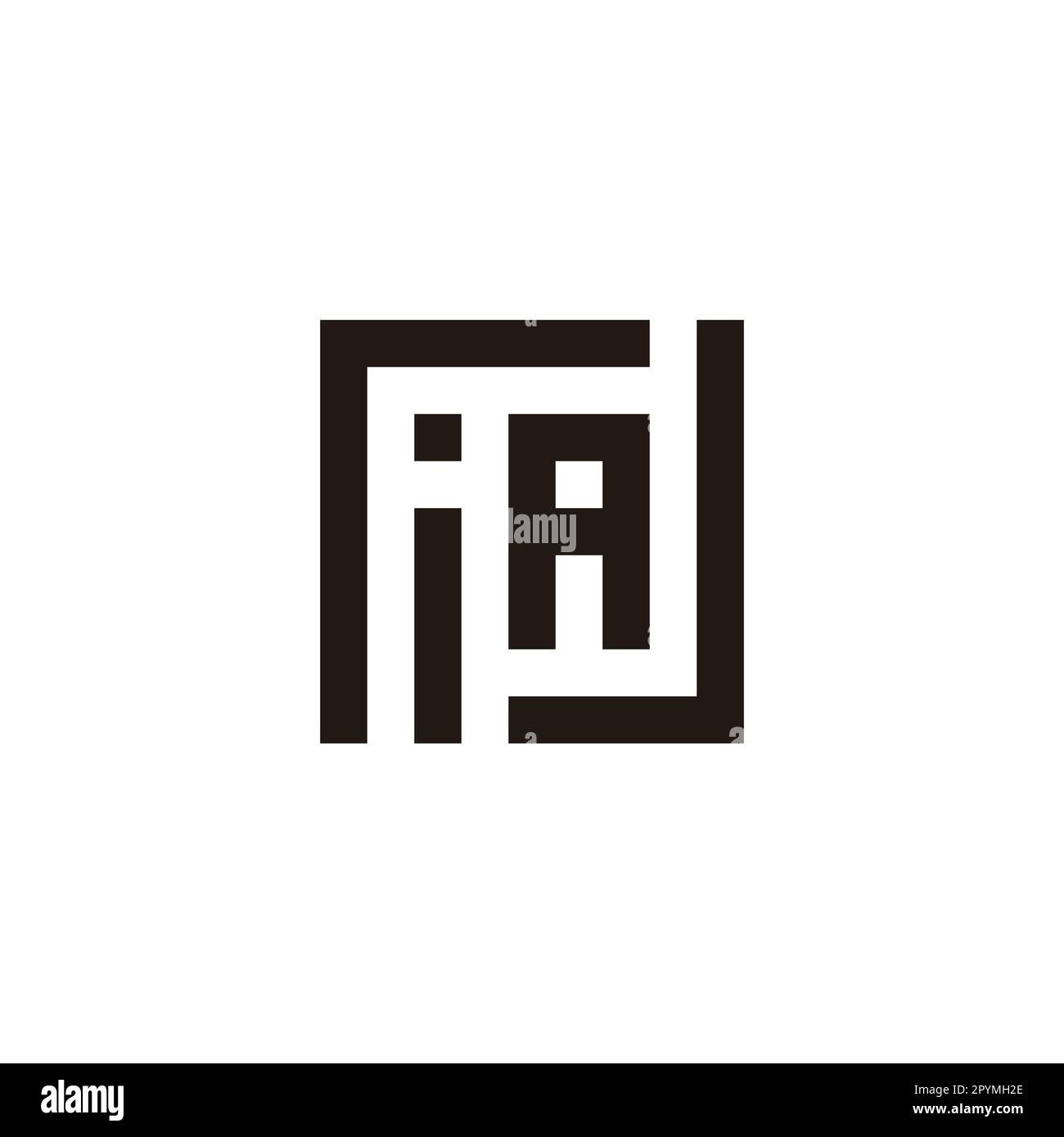 Letter r, i, A and J square geometric symbol simple logo vector Stock ...