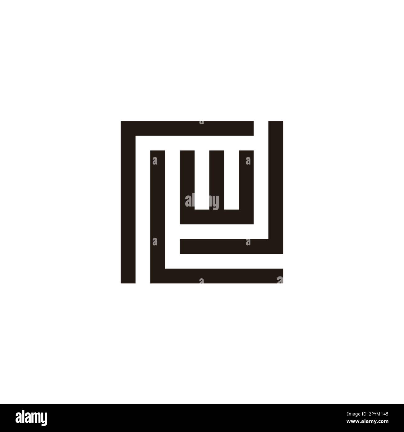 Letter r, L, w and J square geometric symbol simple logo vector Stock ...