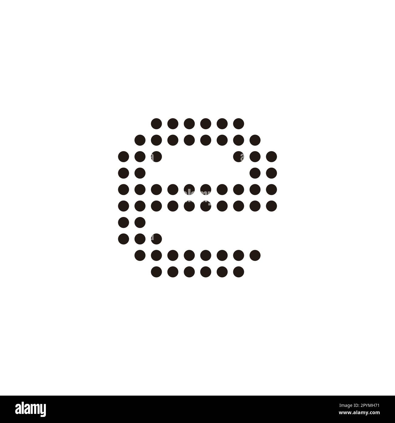 Letter e circle, digital geometric symbol simple logo vector Stock ...