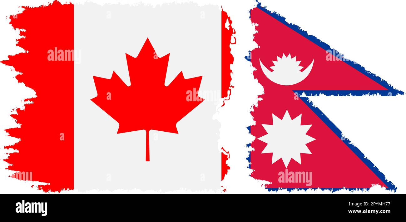 Nepal and Canada grunge flags connection, vector Stock Vector Image ...