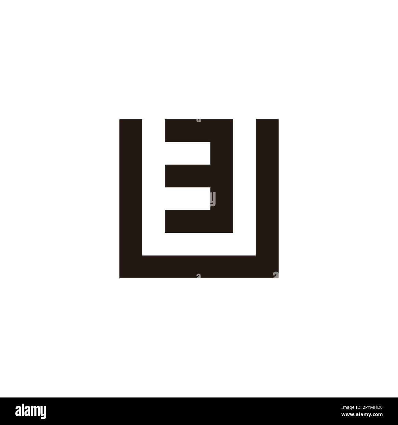 Number 3 in letter U square geometric symbol simple logo vector Stock ...