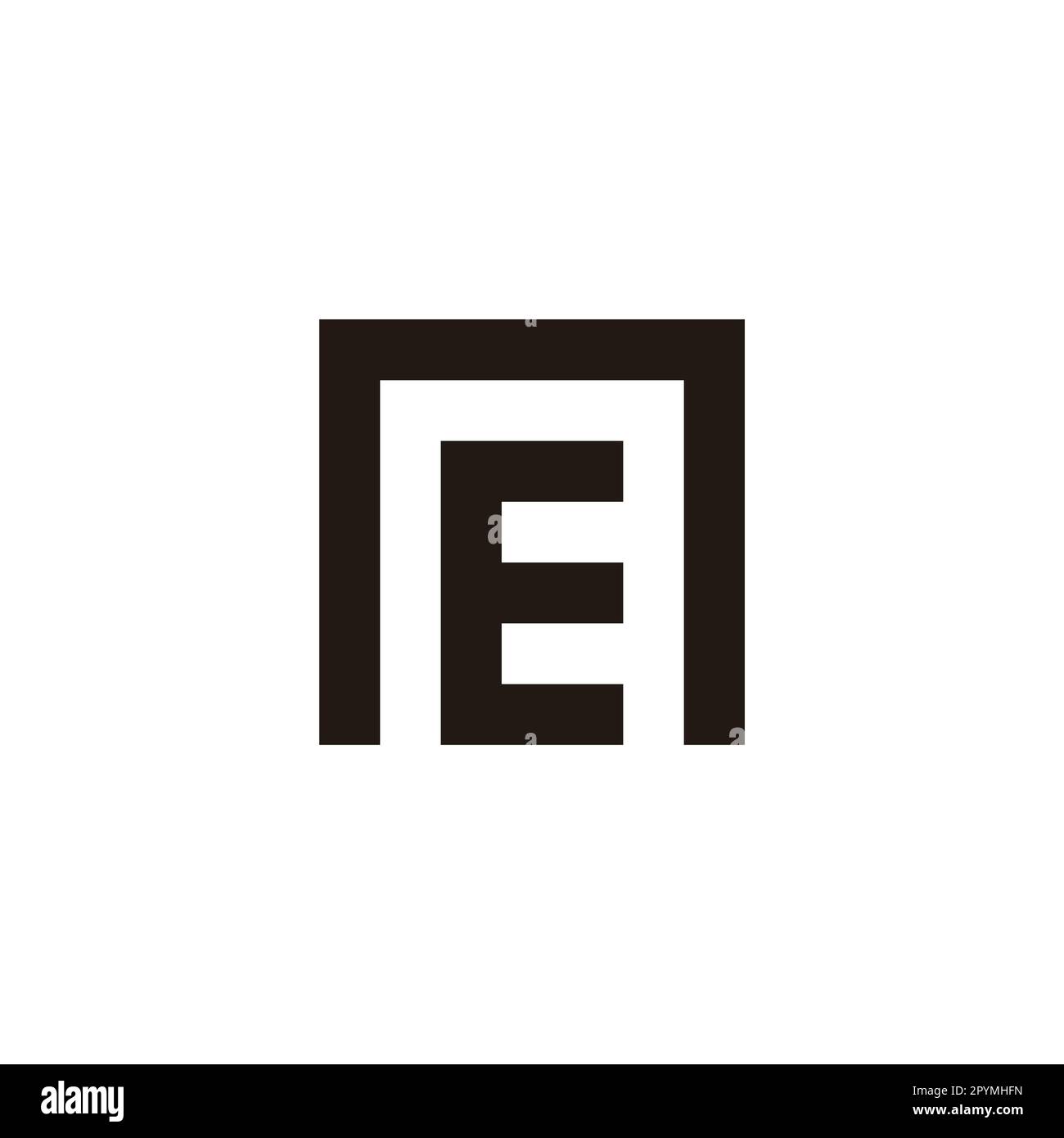 Letter E in n square geometric symbol simple logo vector Stock Vector ...