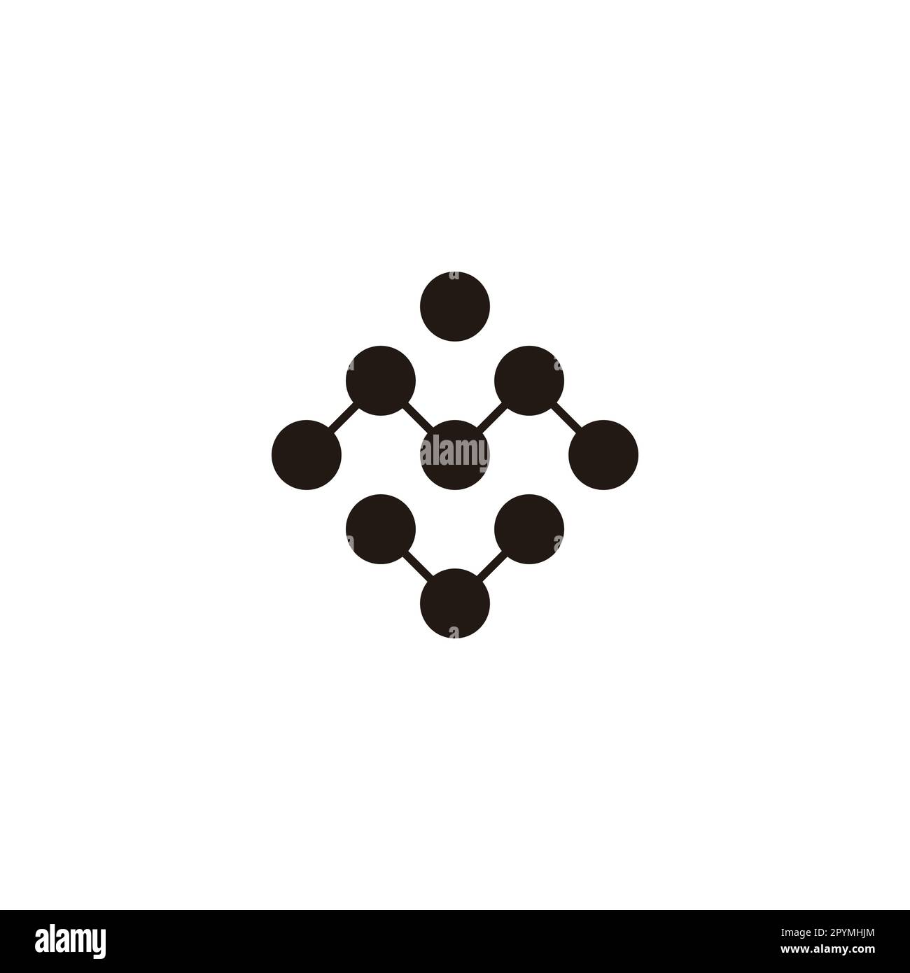 Letter M and v square molecules, elegant geometric symbol simple logo ...