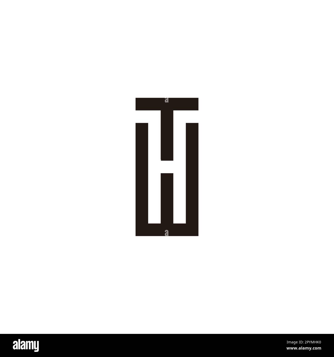 Letter T and H square, rectangle geometric symbol simple logo vector ...