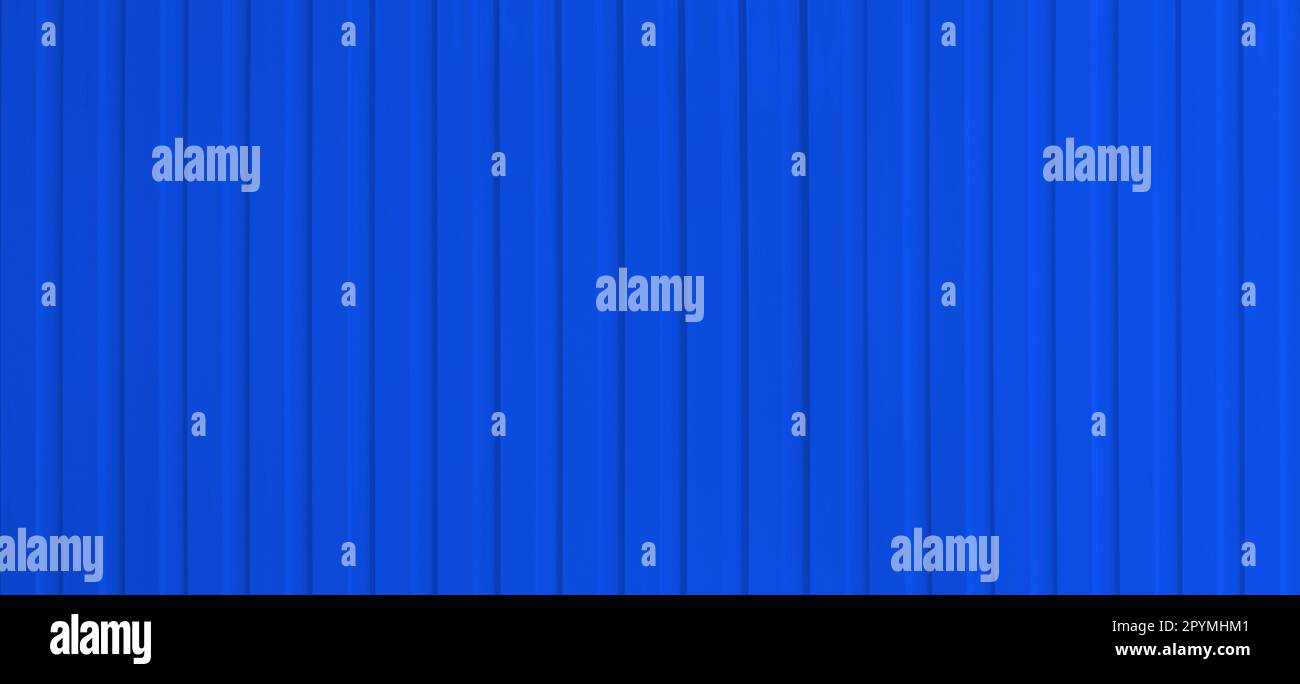 Wide surface of the Blue aluminum wall for background design Stock ...