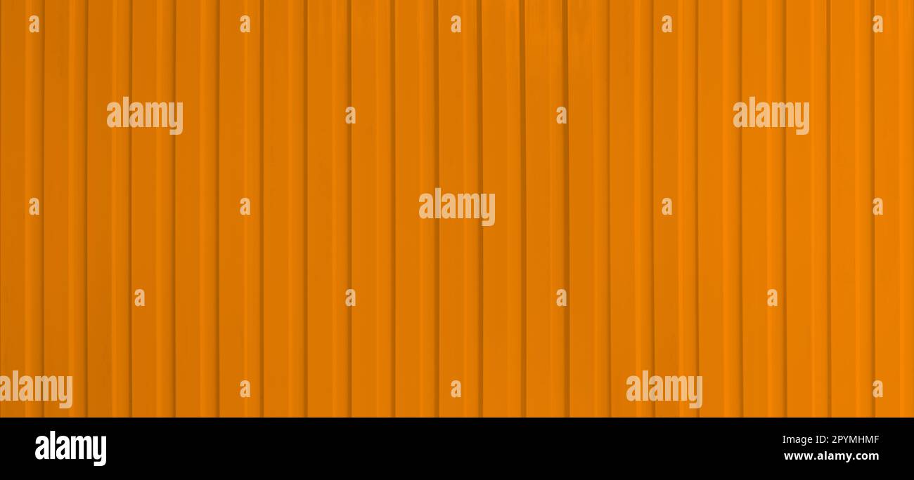 Wide surface of the orange aluminum wall for background design Stock ...