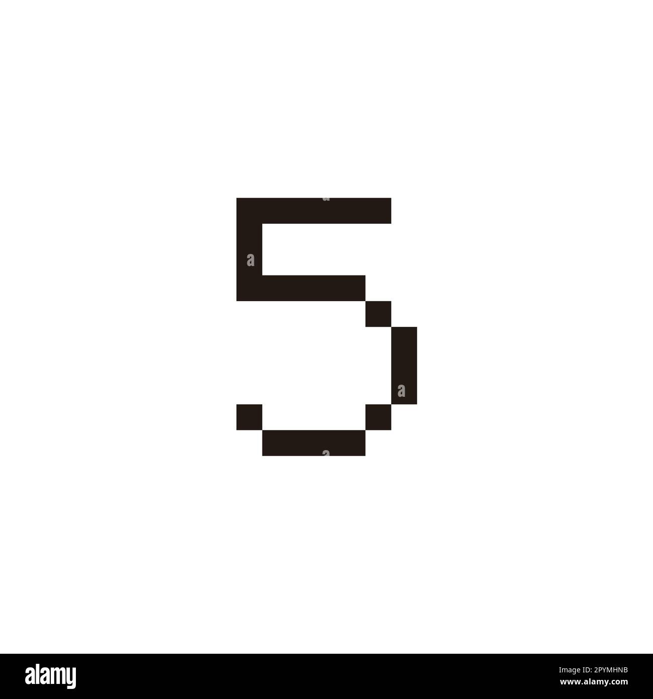 Number 5 pixel geometric symbol simple logo vector Stock Vector Image ...