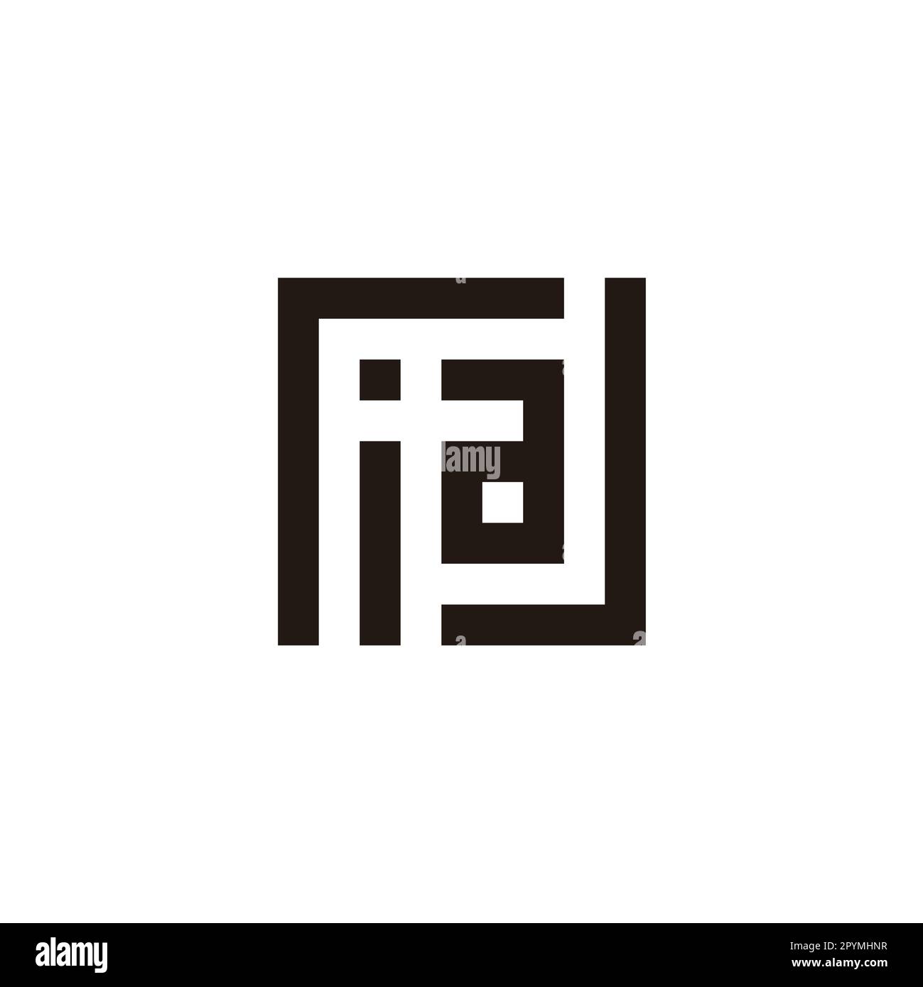 Letter r, i, a and J square geometric symbol simple logo vector Stock ...