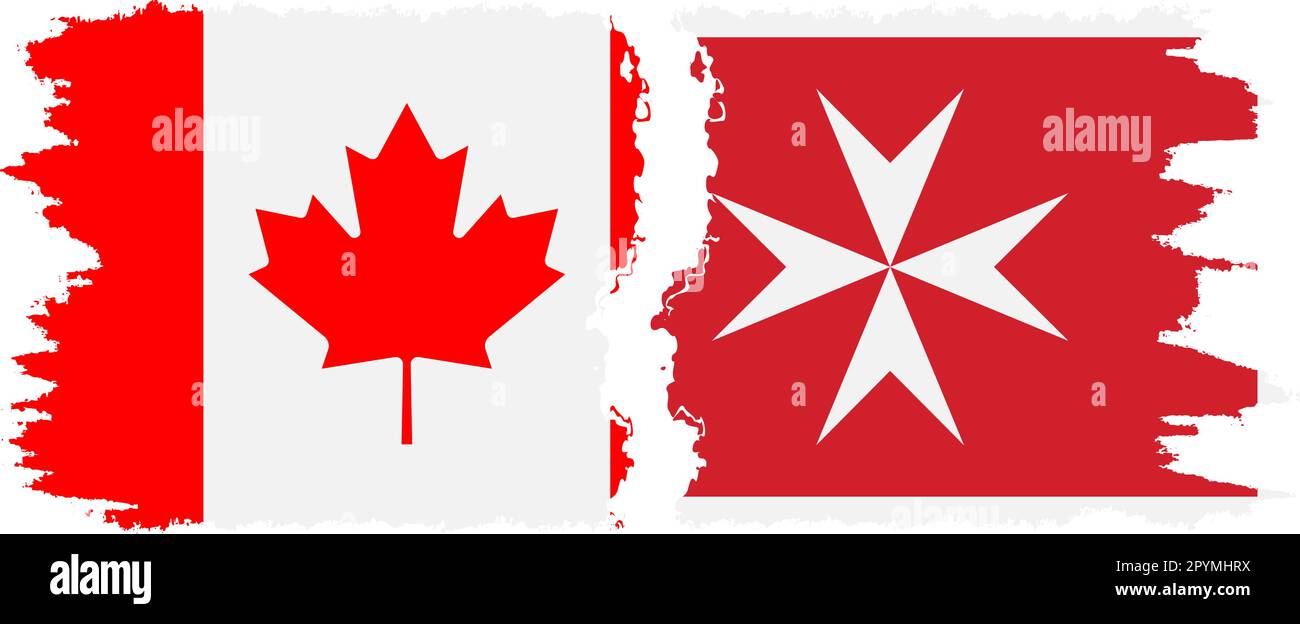 Malta and Canada grunge flags connection, vector Stock Vector Image ...