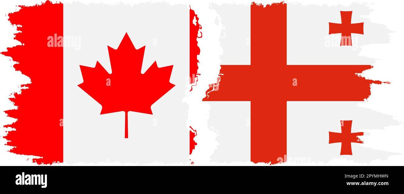 Georgia and Canada grunge flags connection, vector Stock Vector Image ...