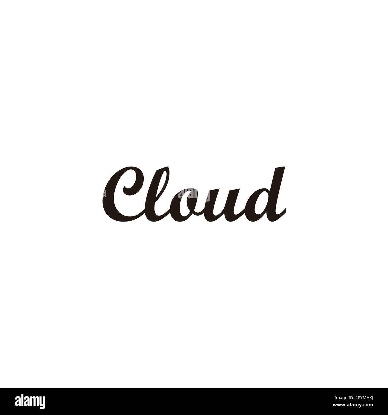 "Cloud", text, geometric symbol simple logo vector Stock Vector Image ...